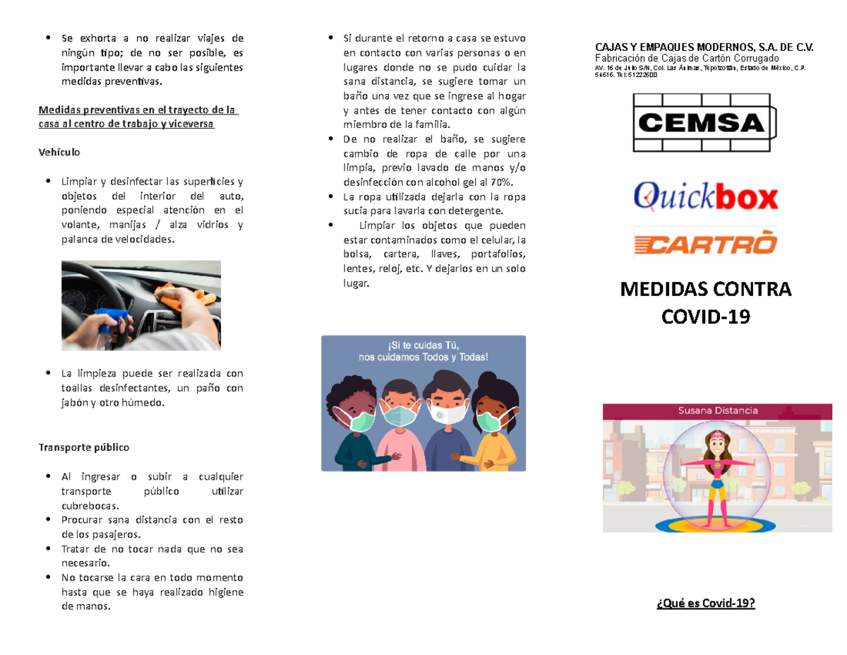 Triptico Covid-19 0 - Eso es todo - Ciencias de la Salud I - Studocu