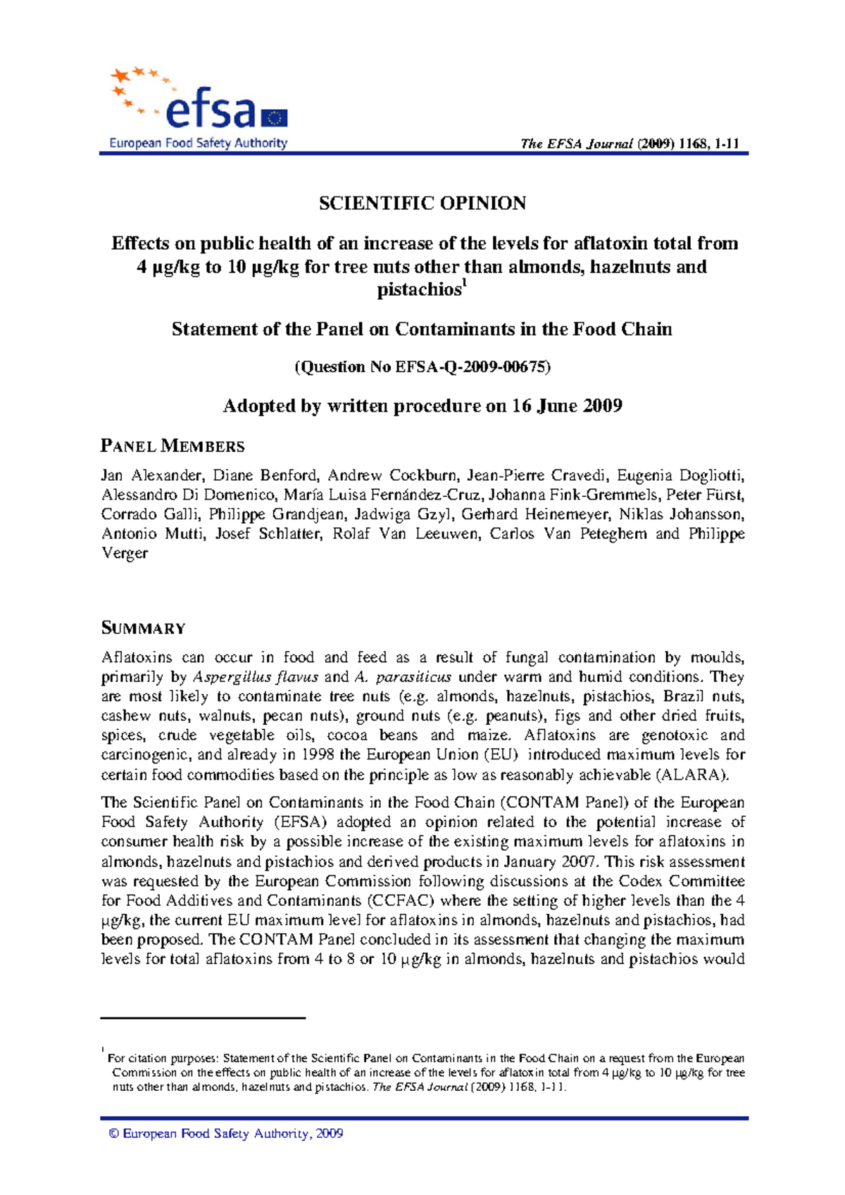 EFSA Journal 2009 - organic chemistry (CH2021) - Edit - The EFSA Journal (2009) 1168, 1 ...