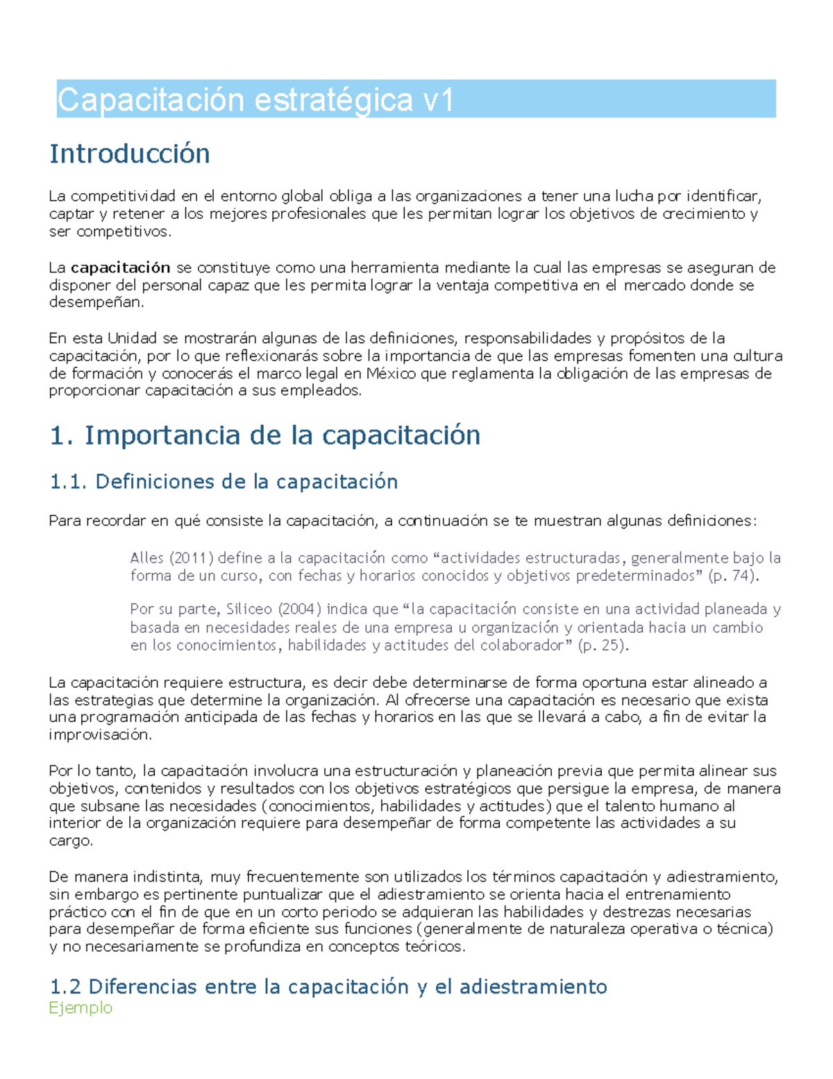 Capacitación estratégica v1 - Capacitación estratégica v Introducción La competitividad en el ...