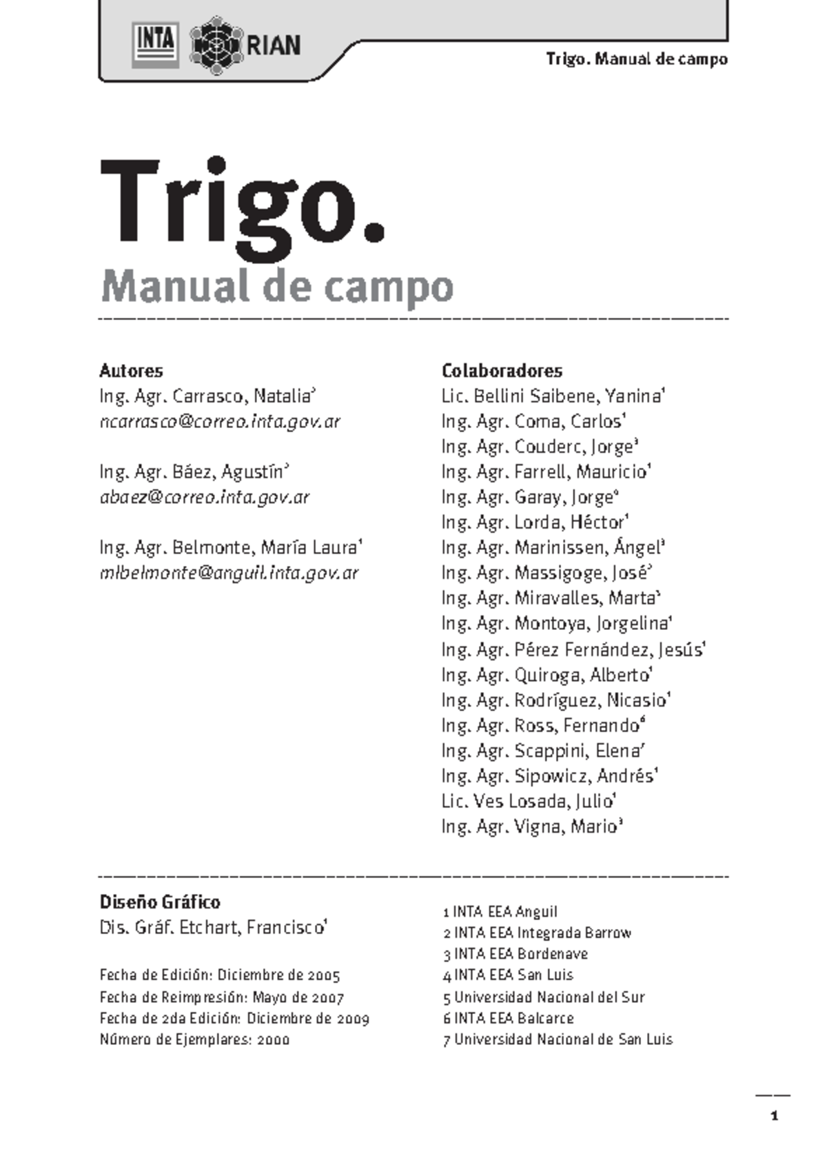 Script-tmp-manual trigo rian - Trigo. Manual de campo Autores Ing. Agr ...
