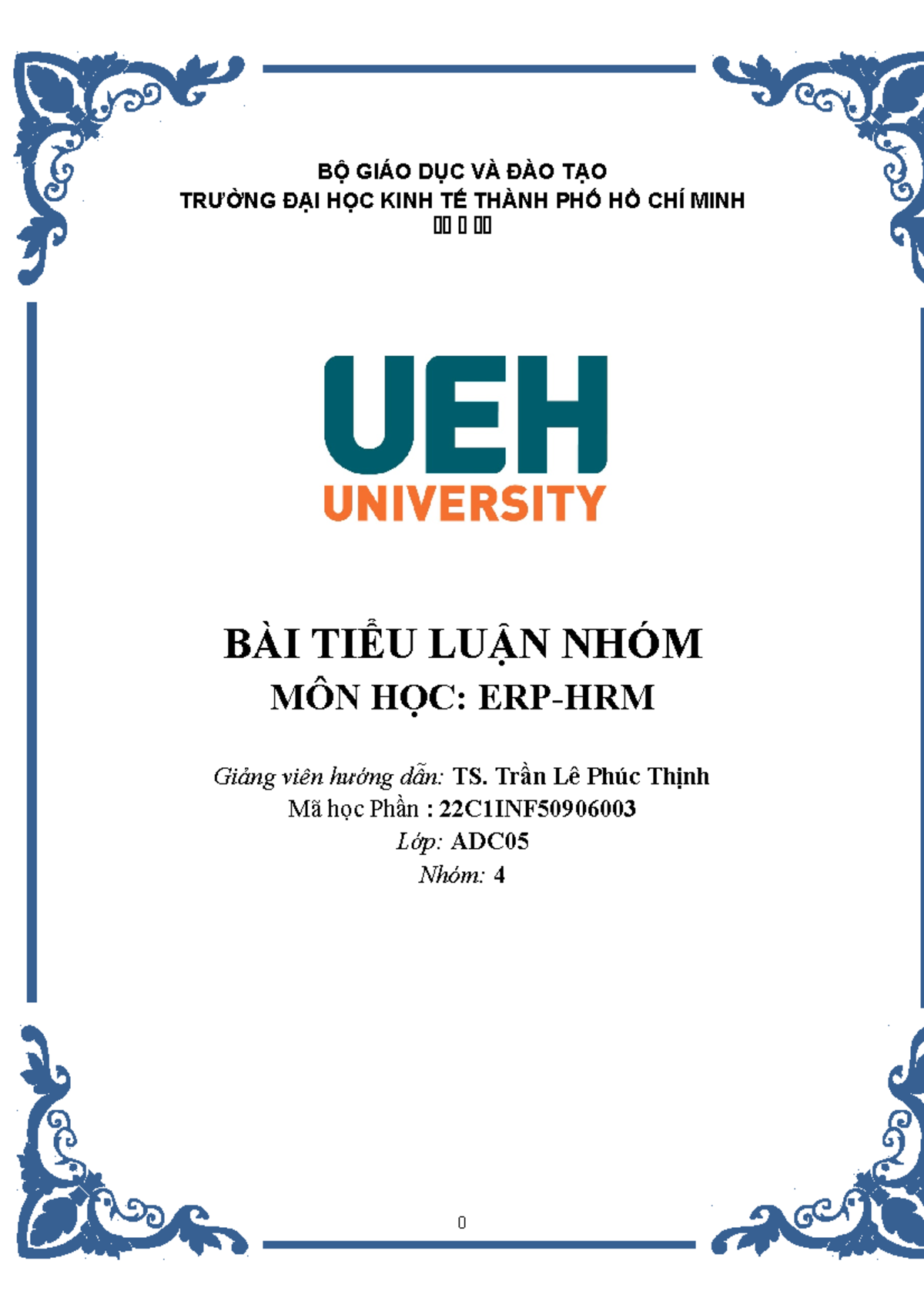 ERP - adadad - BỘ GIÁO DỤC VÀ ĐÀO TẠO TRƯỜNG ĐẠI HỌC KINH TẾ THÀNH PHỐ ...