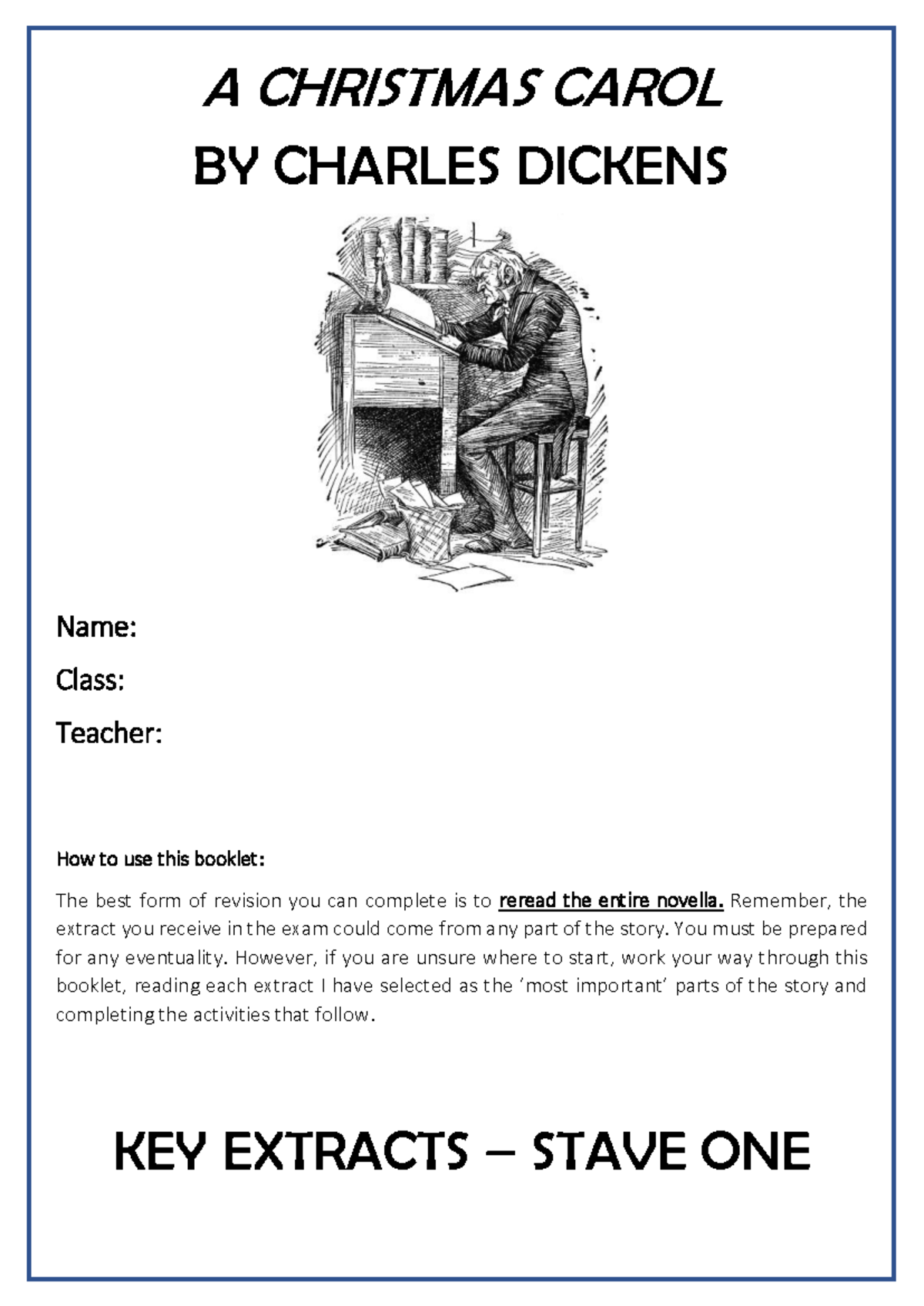 PDF Key Extracts - Stave One - A CHRISTMAS CAROL BY CHARLES DICKENS ...