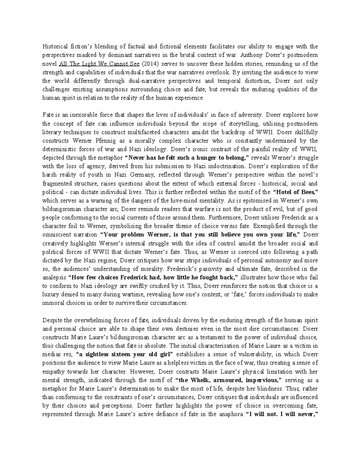 HSC Common Mod Essay - Historical fiction’s blending of factual and ...