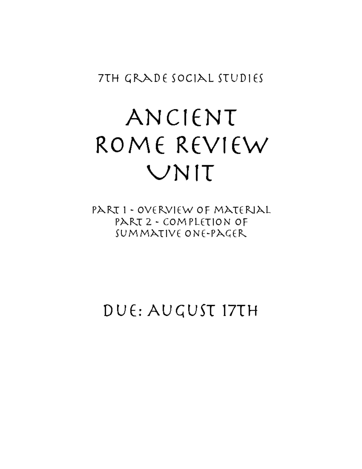 7th grade social studies 2020 summer work - 7th grade Social Studies ...