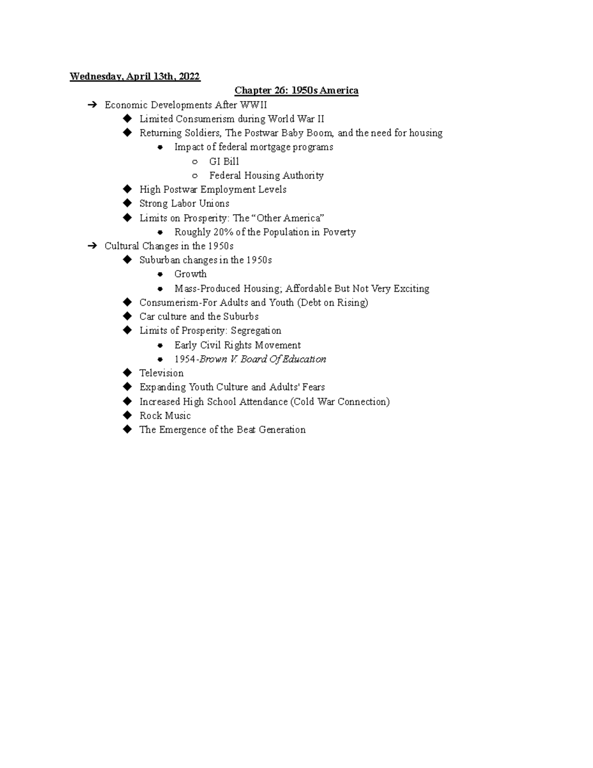 American History 04 13 22 - Wednesday, April 13th, 2022 Chapter 26 ...