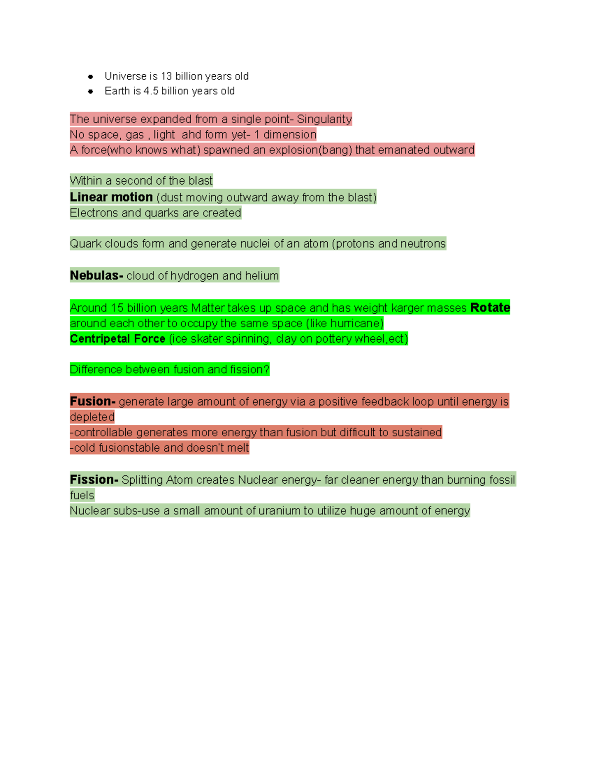 Geology Notes - Universe is 13 billion years old Earth is 4 billion ...