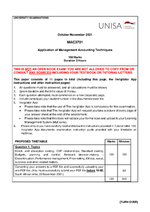 MAC3761 Exam question paper 30 January 2024 - UNIVERSITY EXAMINATIONS ...