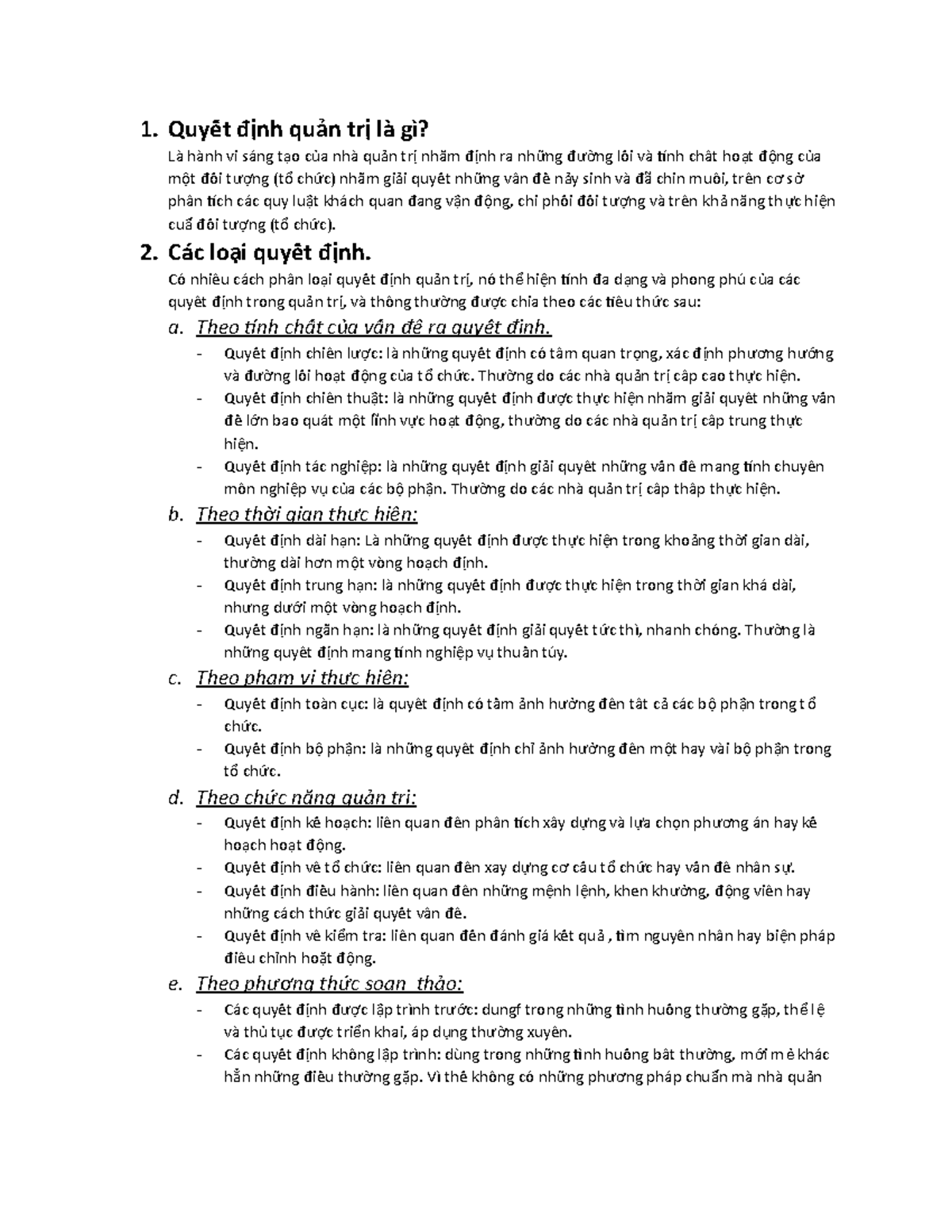 Quyết định quản trị Ánh Nguyệt - 1. Quyếết đ nh qu n tr là gì?ị ả ị Là hành vi sáng t o c a nhà ...