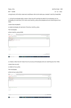 Database Management Activity Sheet 01 - Reyes, JC Q. Activity Sheet 01 ...