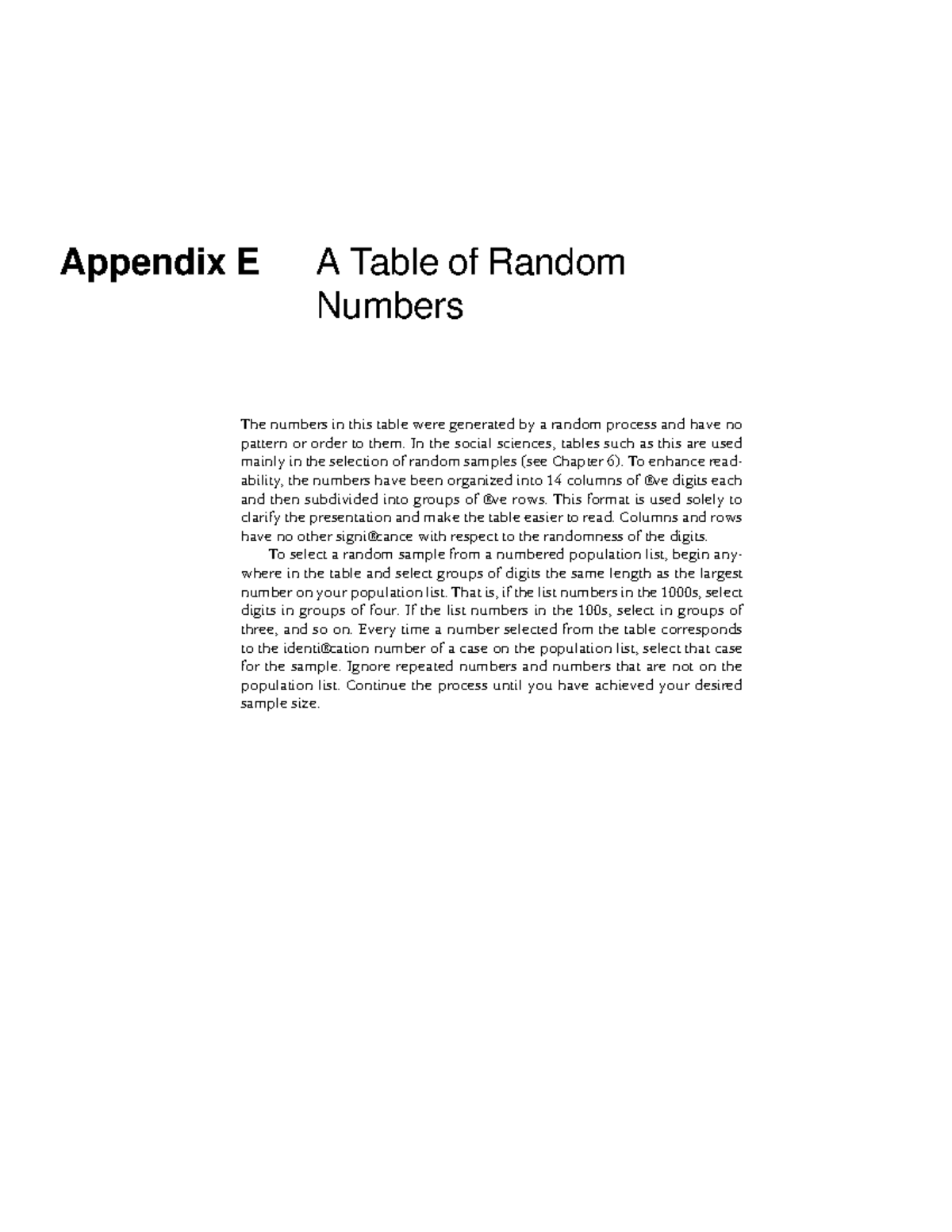 Random number tables (KTCB) - Appendix E A Table of Random Numbers The numbers in this table ...