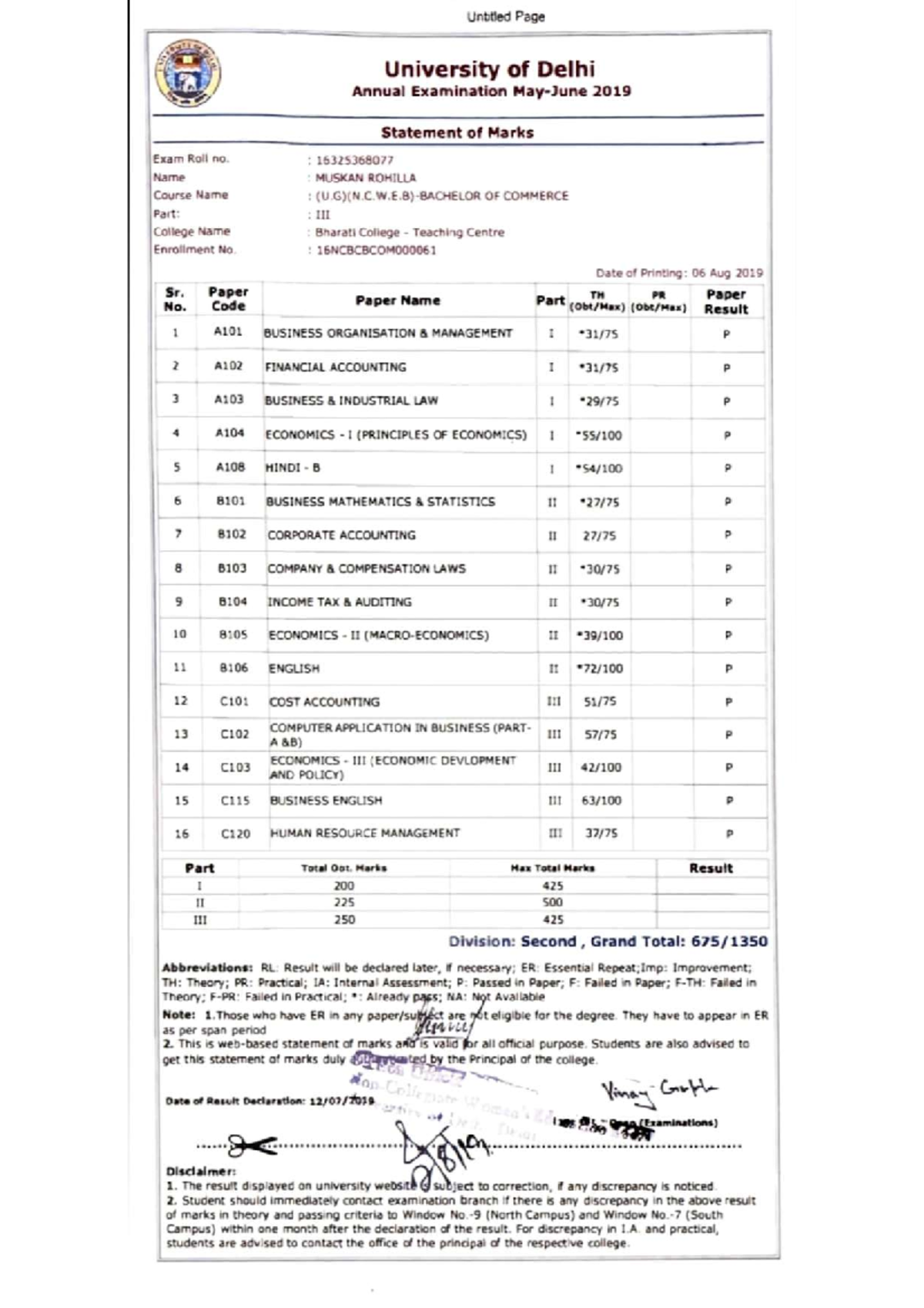 IMG 20240421 205826 - B.com programme - Studocu