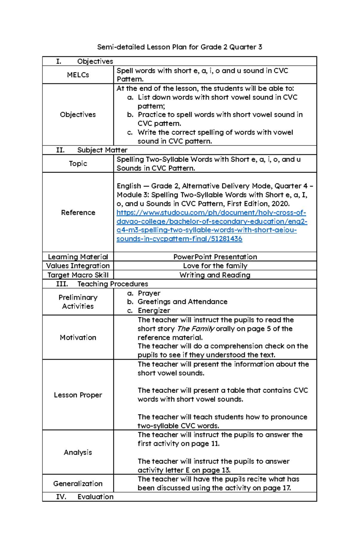 Aboyrp SEE112 LP-RI- Writing - Semi-detailed Lesson Plan for Grade 2 ...