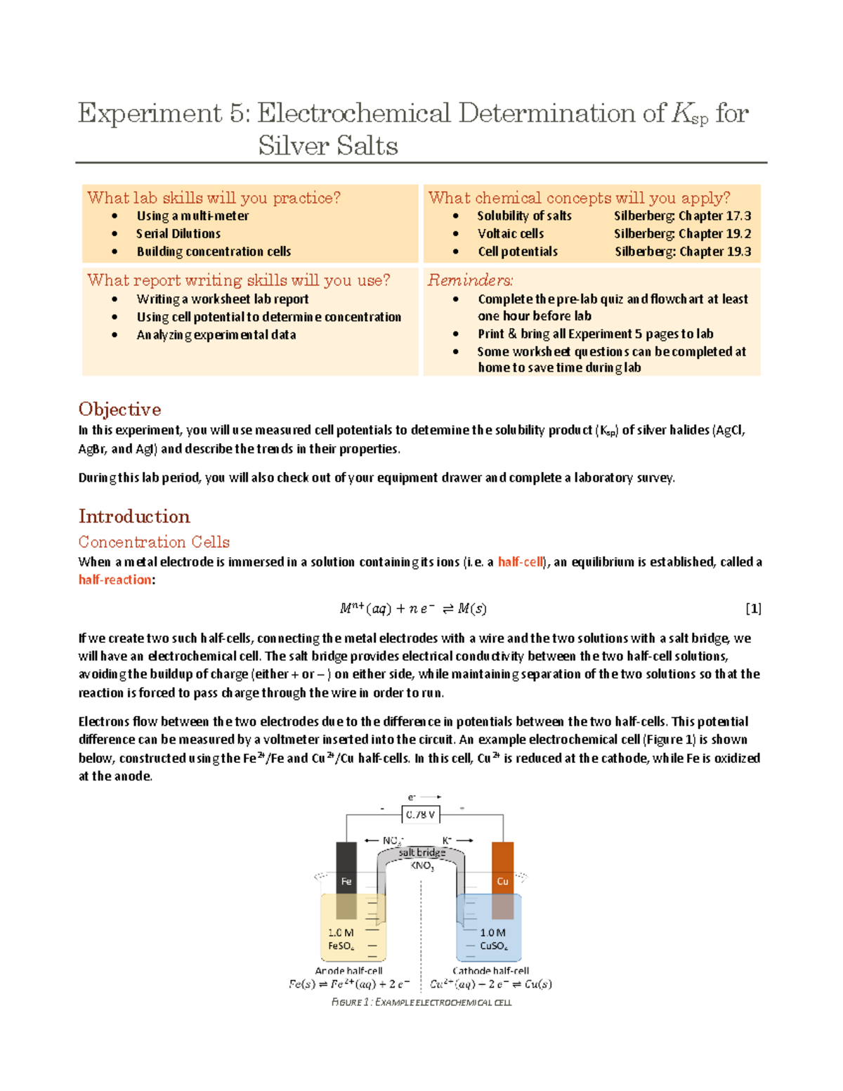 Experiment 5 details - Experiment 5: Electrochemical Determination of ...