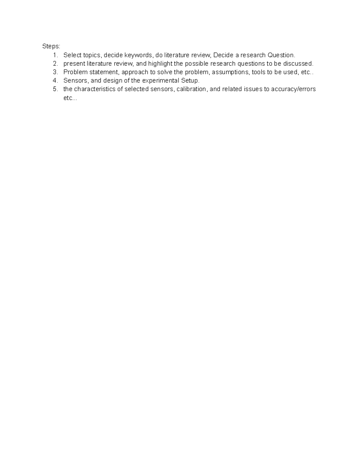 Research paper project guidelines - Steps: 1. Select topics, decide ...