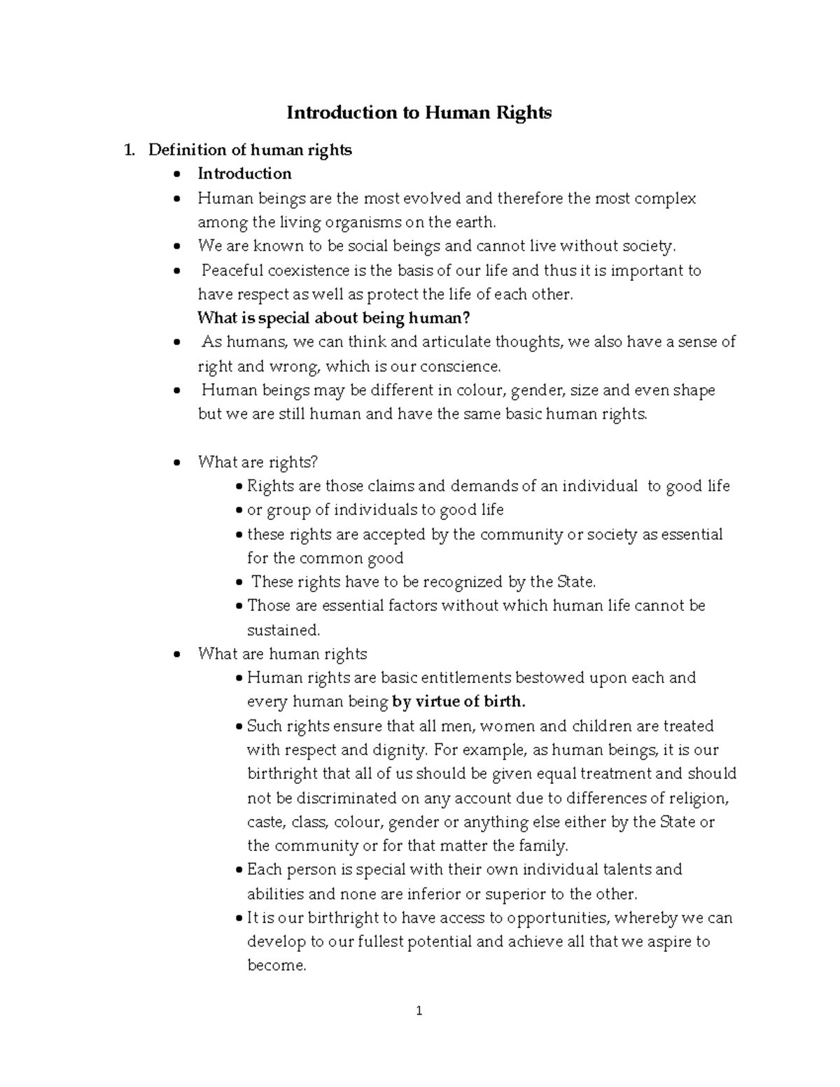 Human Rights Notes 2023 final sent - Introduction to Human Rights ...