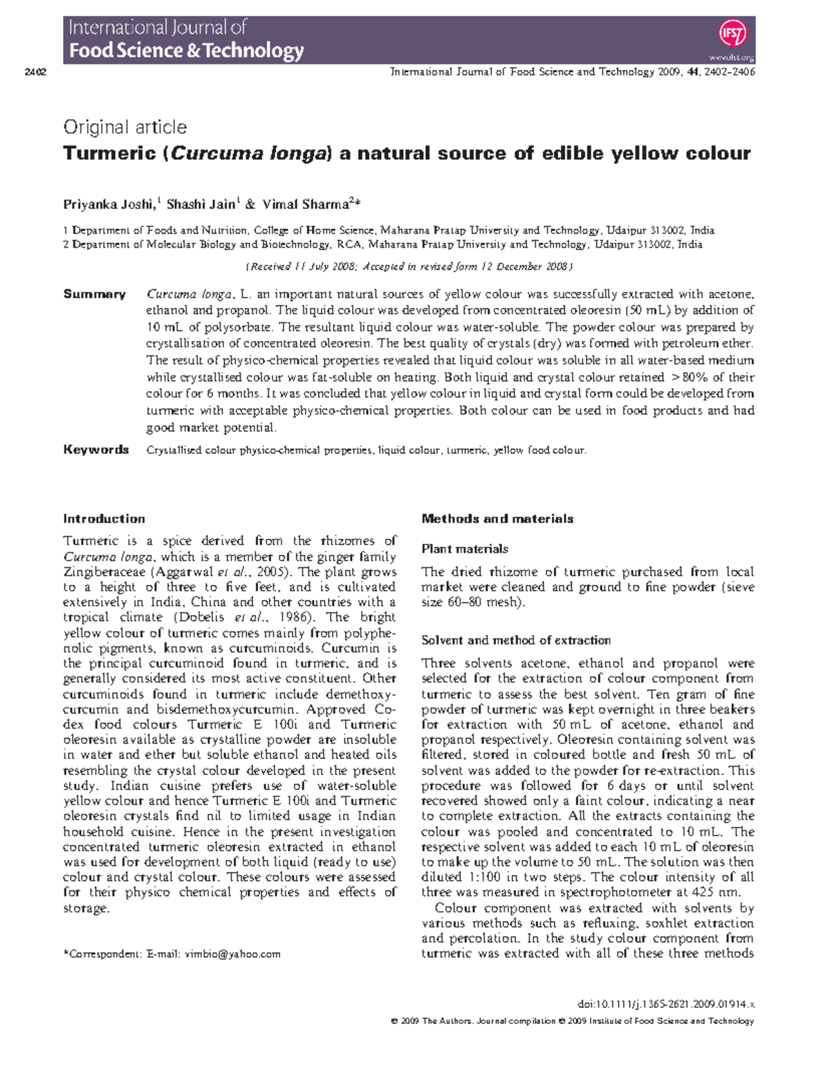 Turmeric Curcuma - Physical Chemistry For Chemistry Majors - Original ...