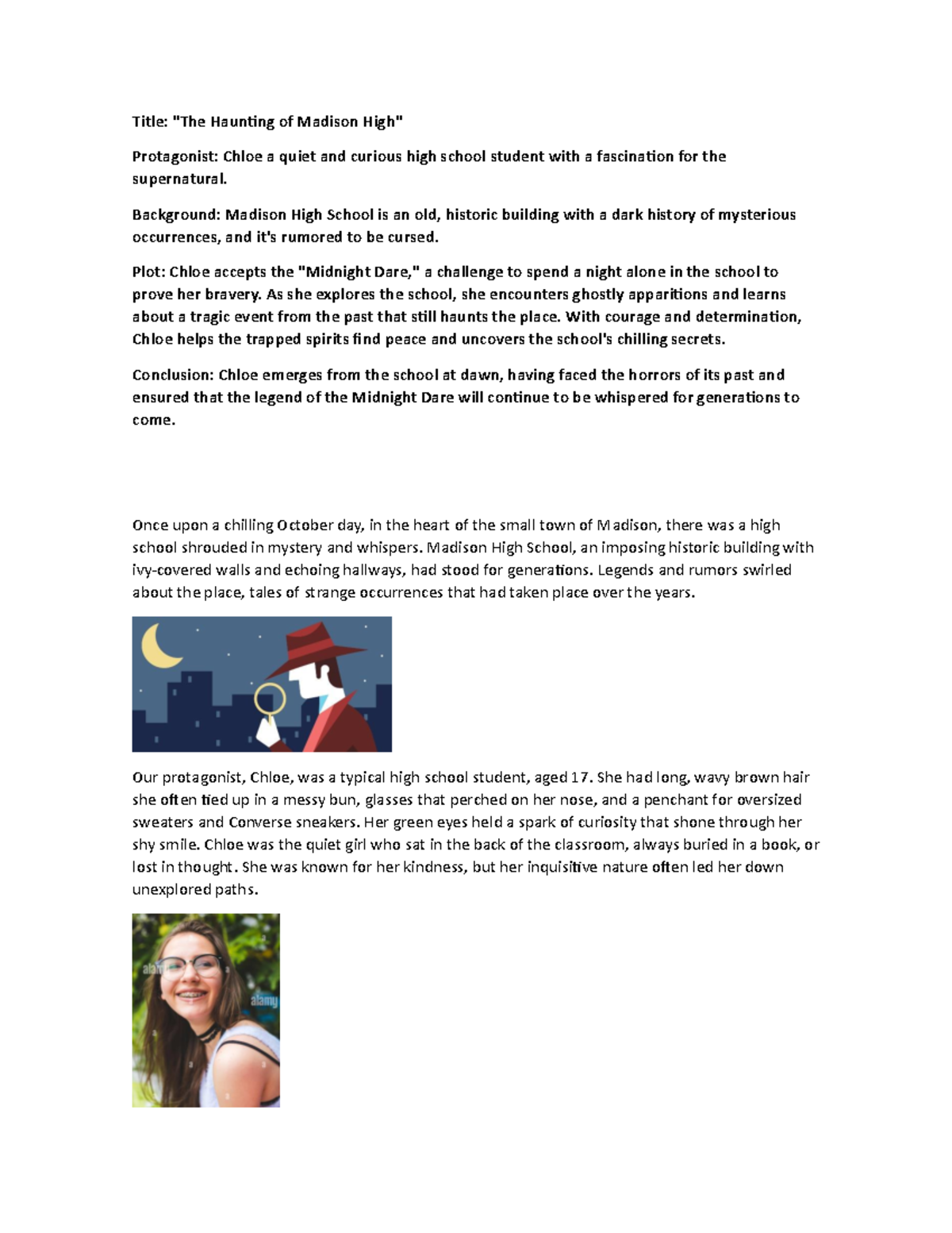 Activity 4 english X - gl :) - Title: "The Haunting of Madison High ...