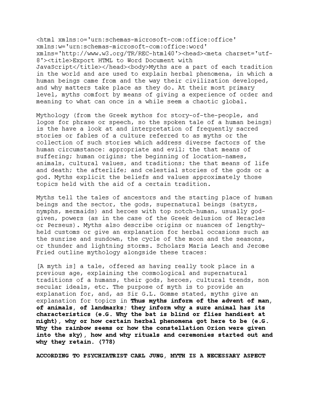 Document part History Export HTML To Word Document With JavaScript