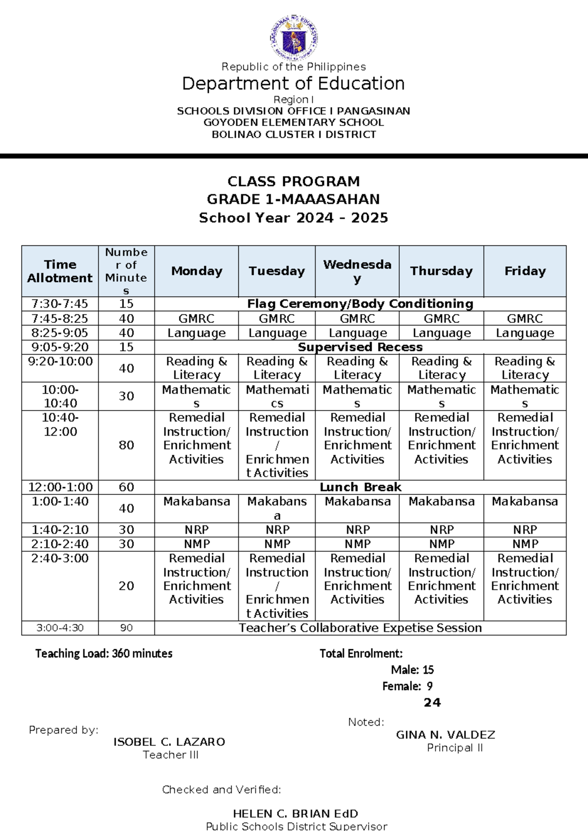 Class-Program-Matatag - Department of Education Region I SCHOOLS ...