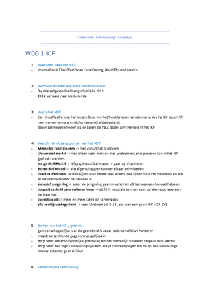 ICF met hoofdstukken - ICF schema - 2 Autonoom handelen met de rolstoel ...
