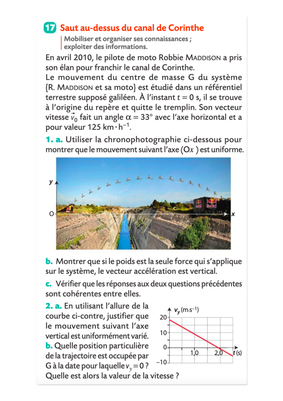 Exercices mecanique p233 - Physique-chimie - Studocu