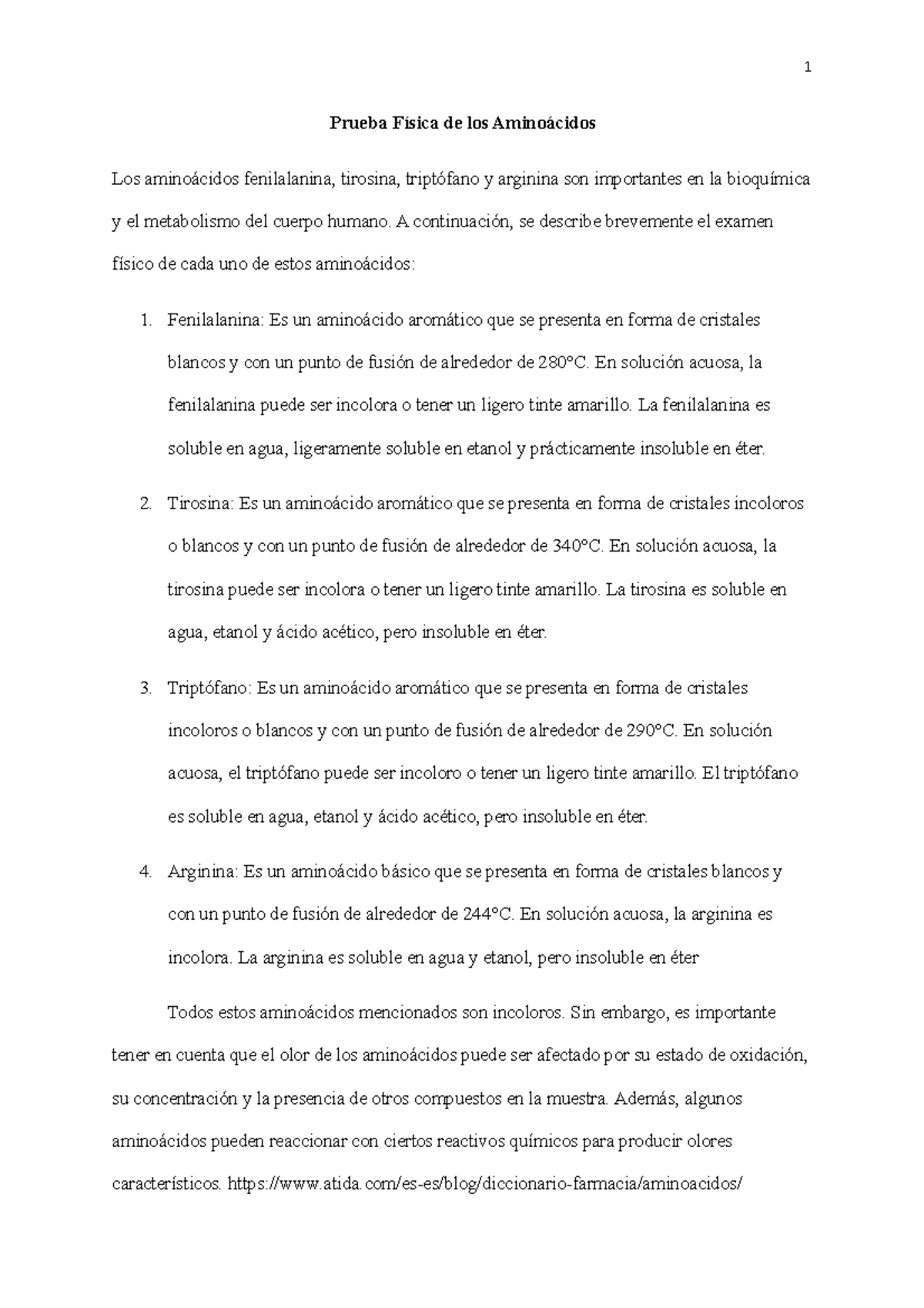 Reacción de ninhidrina - Prueba Física de los Aminoácidos Los ...