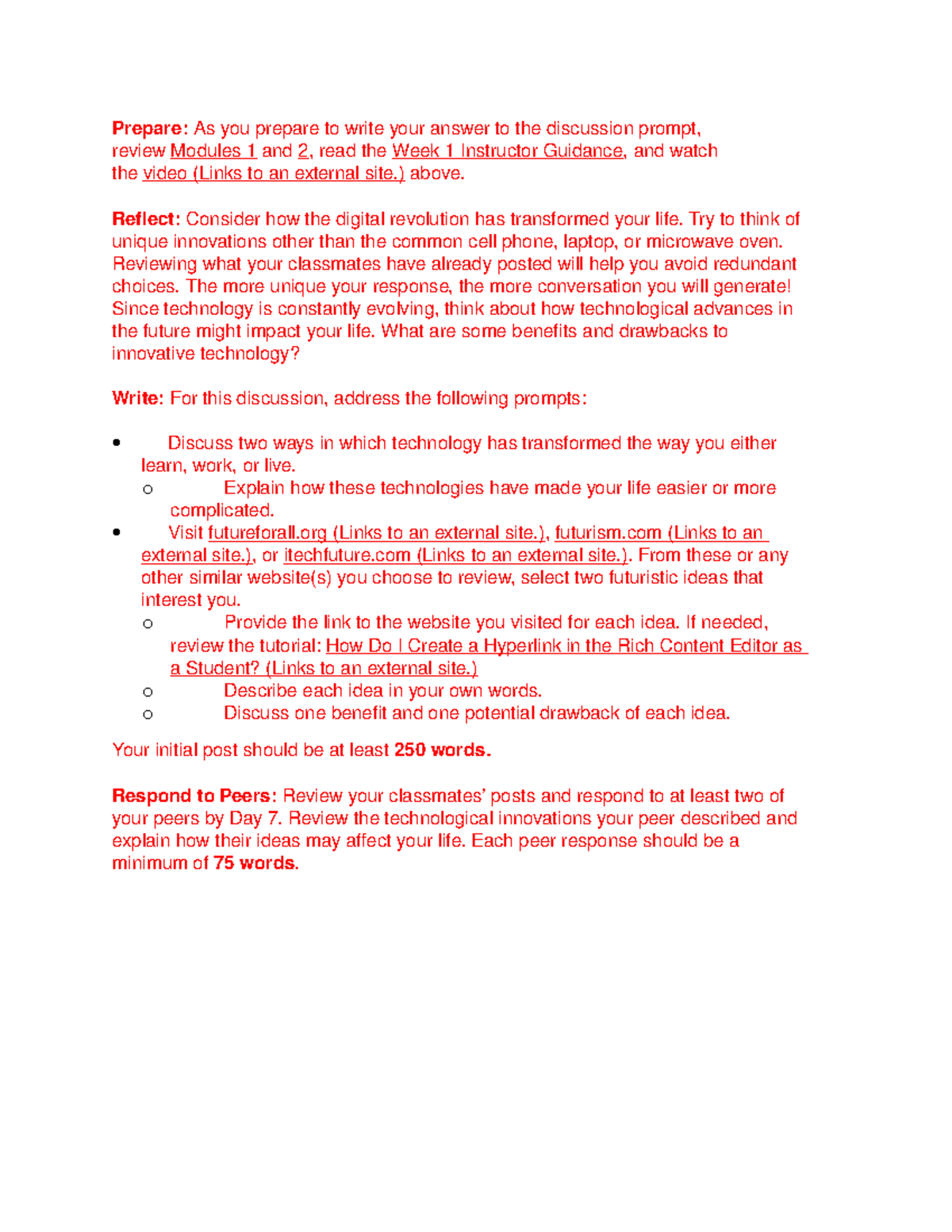 Week 1 Discussion prompt - Prepare: As you prepare to write your answer ...