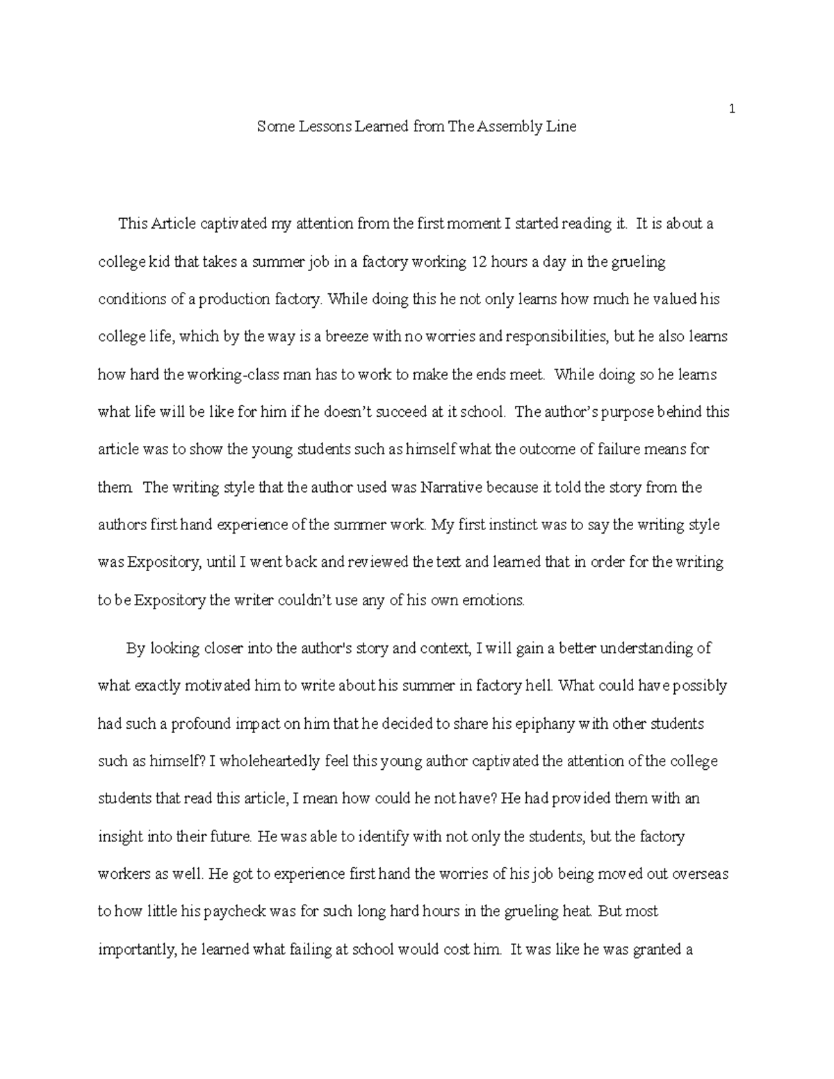 Lessons+Learned+ - Grade: A- 1 Some Lessons Learned from The Assembly ...