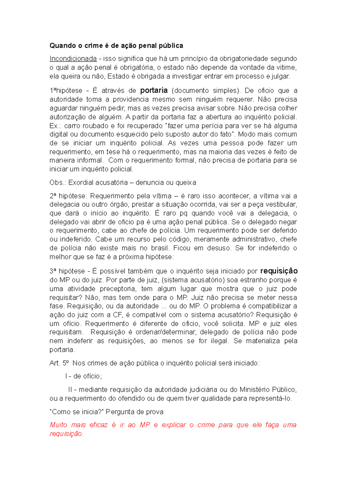 Ação Penal Incondicionada - UCSal - StuDocu