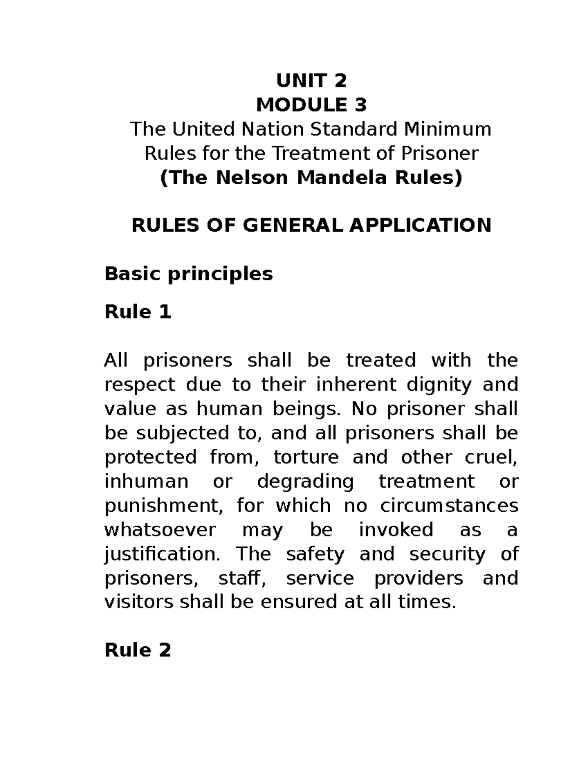 UNIT-2 - ALL IN - Jurisprudence - UNIT 2 MODULE 3 The United Nation ...