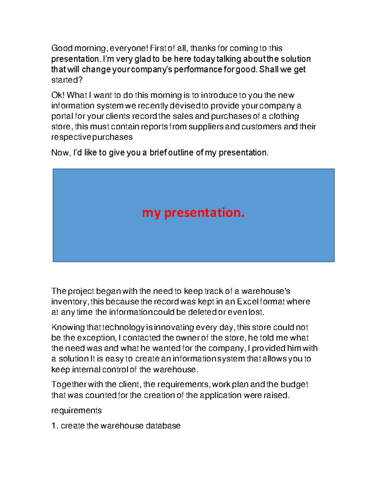 AP08-AA9-EV06. Inglés - Presentación oral. Mi idea de proyecto - Good ...