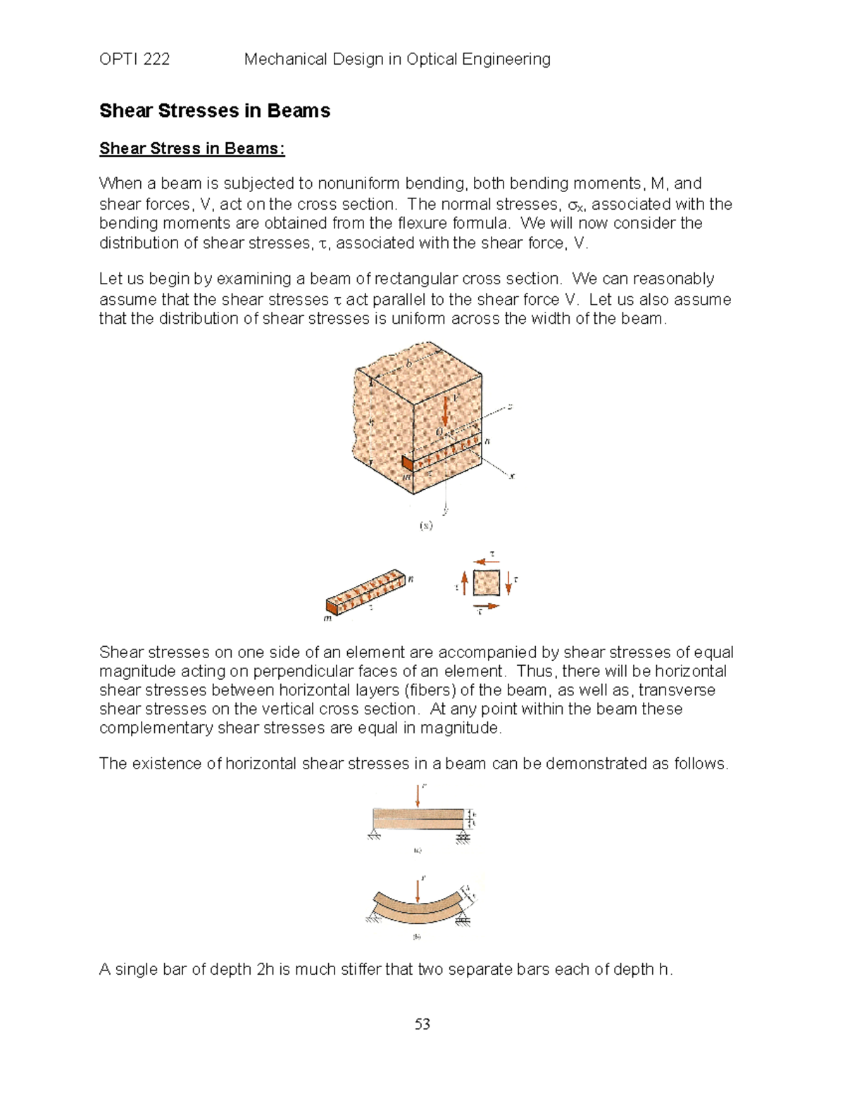 Shear Stress - Summary Mechanics of Materials - Shear Stresses in Beams ... Shear Stress - Summary Mechanics of Materials - Shear Stresses in Beams ...