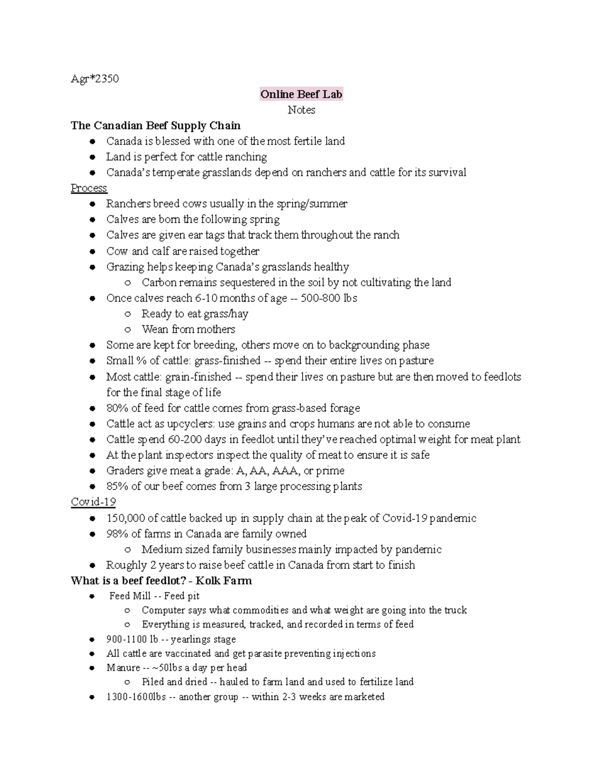 AGR*2350 Beef Lab Notes - Agr* Online Beef Lab Notes The Canadian Beef ...