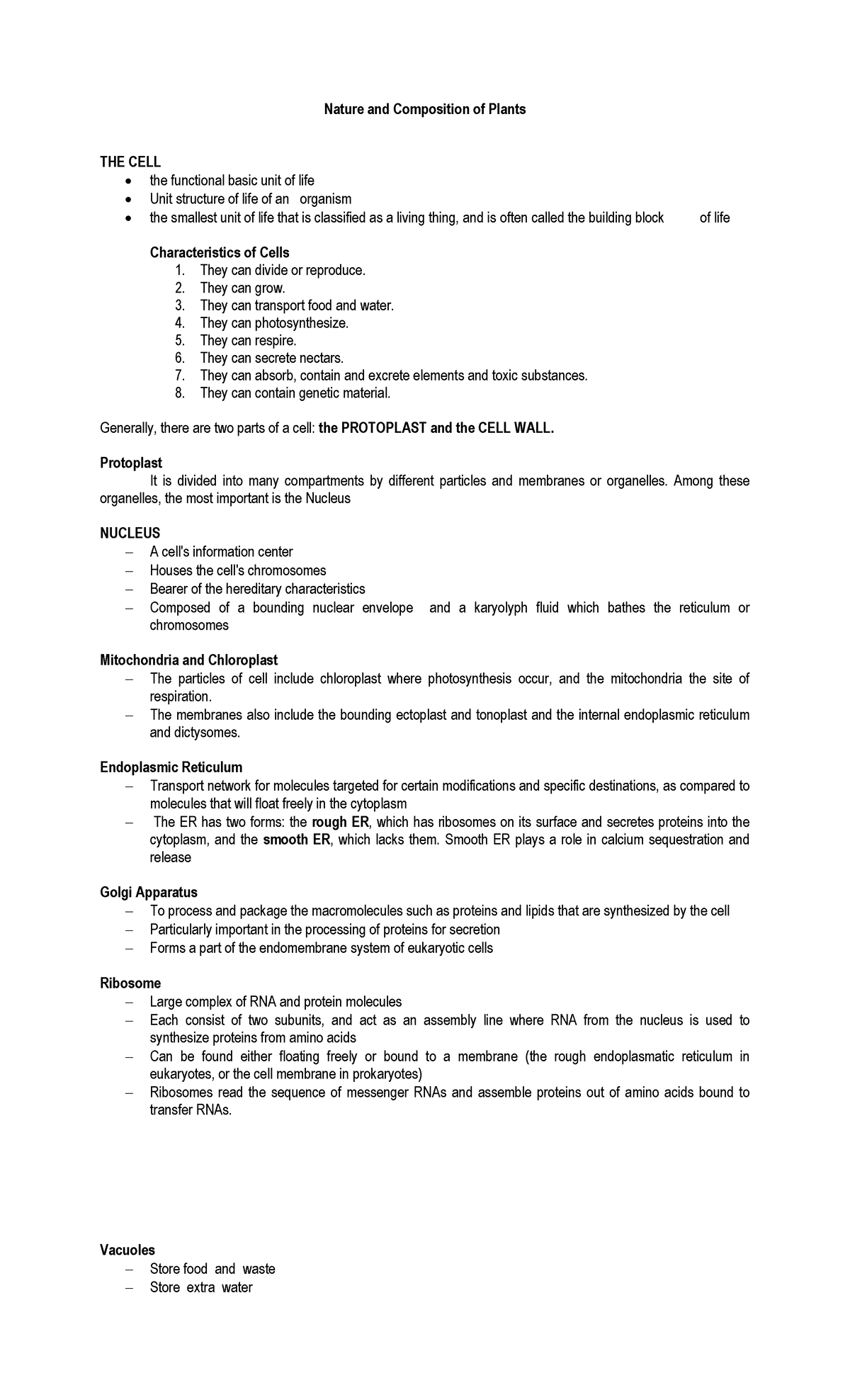 Nature AND Composition OF Plant - Nature and Composition of Plants THE ...