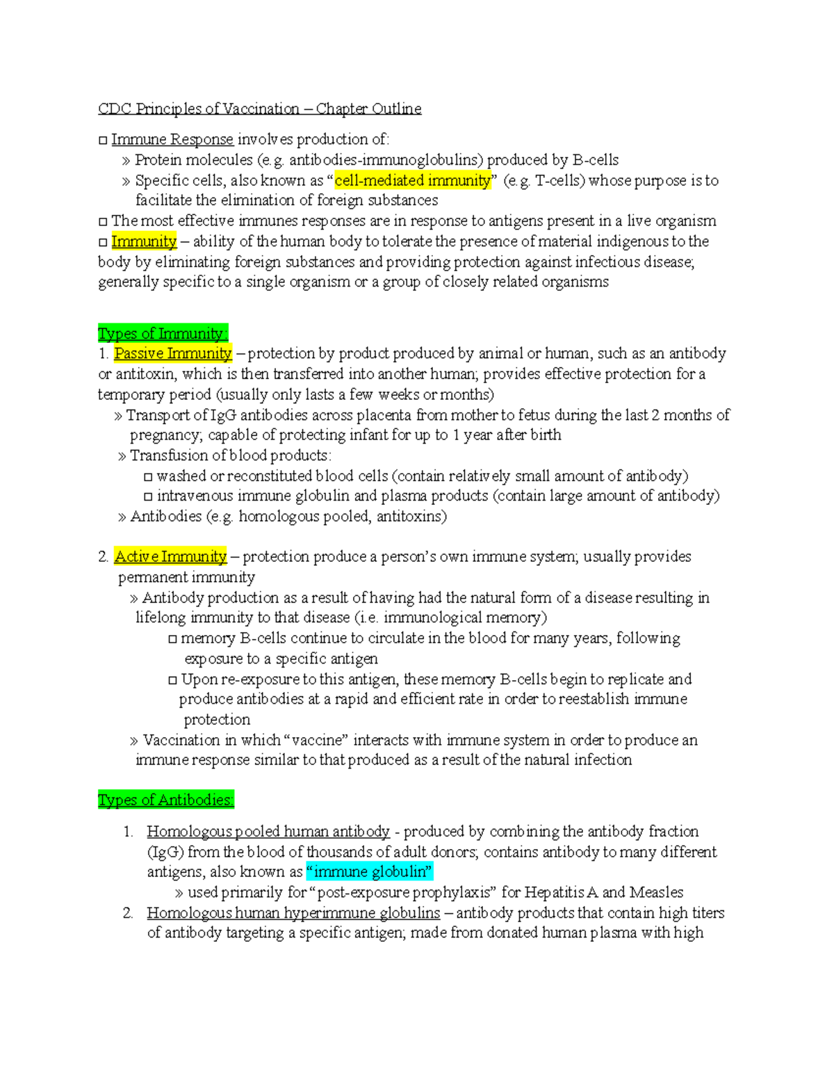 CDC Principles of Vaccination - antibodies-immunoglobulins) produced by ...