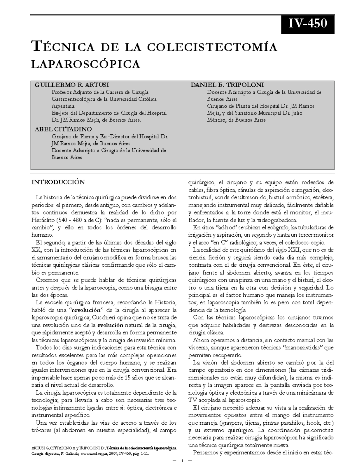 Colelap - InTrodUccIón La historia de la técnica quirúrgica puede ...