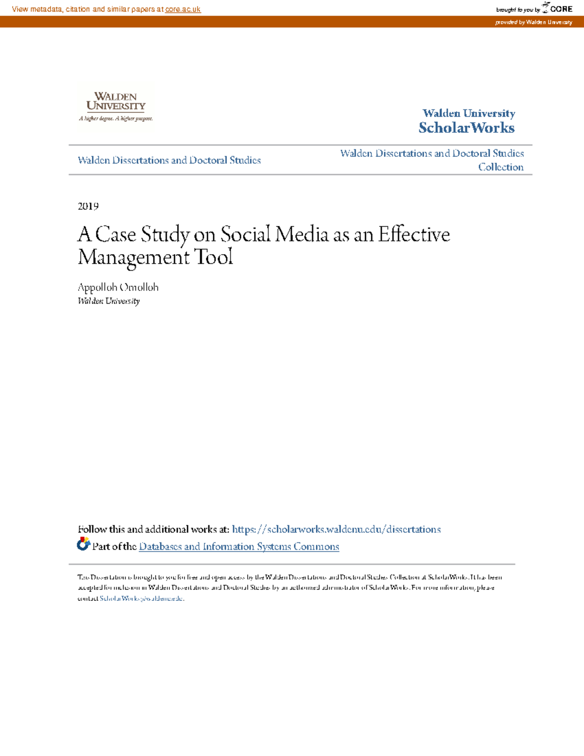 217233018 - A Case Study on Social Media as an Effective Management ...