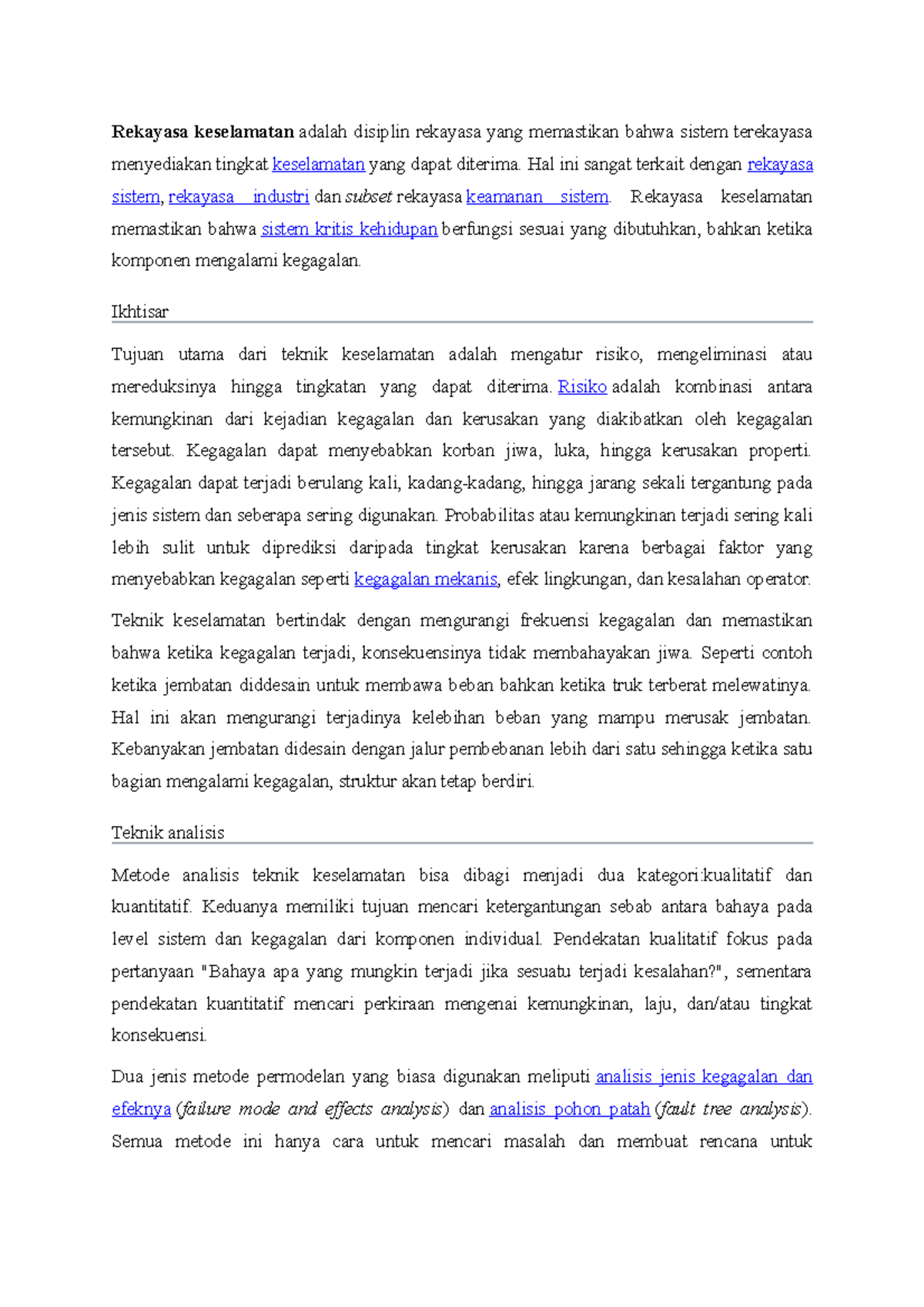 Definisi dan tujuan rekayasa keselamatan - Rekayasa keselamatan adalah ...