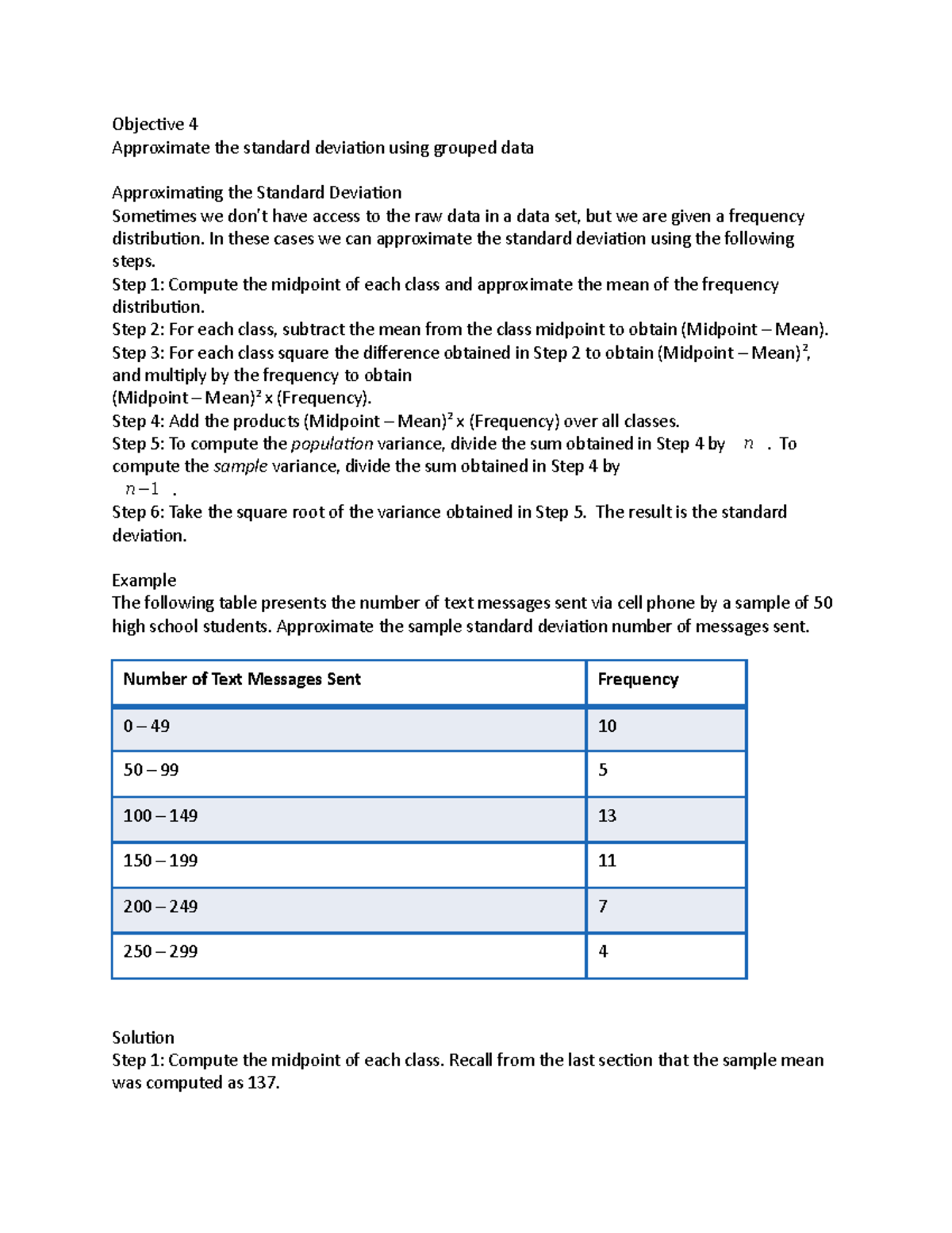 Ch. 3.2 (Math 241) Part 3 - Objective 4 Approximate the standard ...