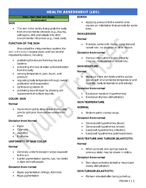 Ncm 101 lab reviewer midterms - HEAD AND NECK ASSESSMENT Sudden head ...