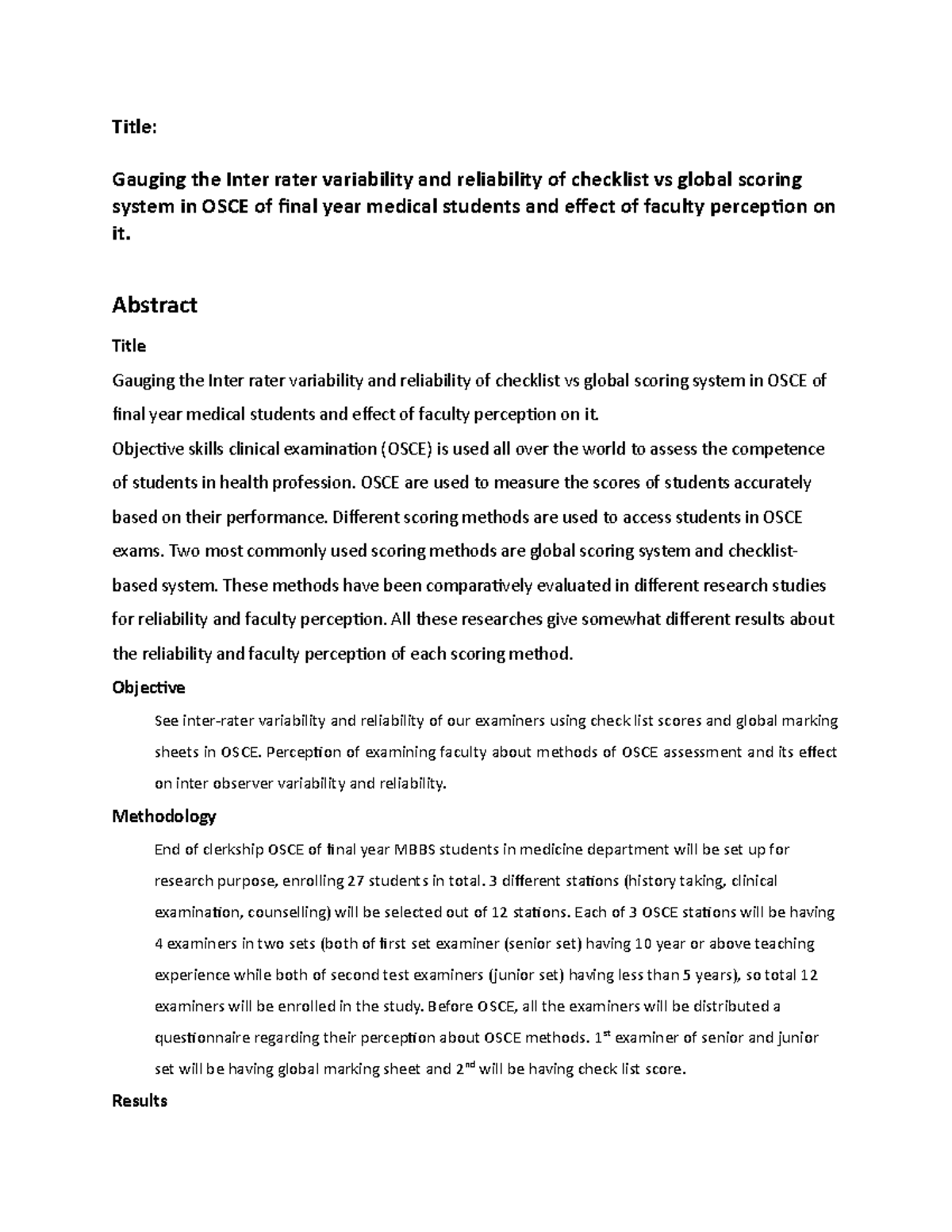 19.5.2021.synopsis - Gauging the Inter rater variability and ...