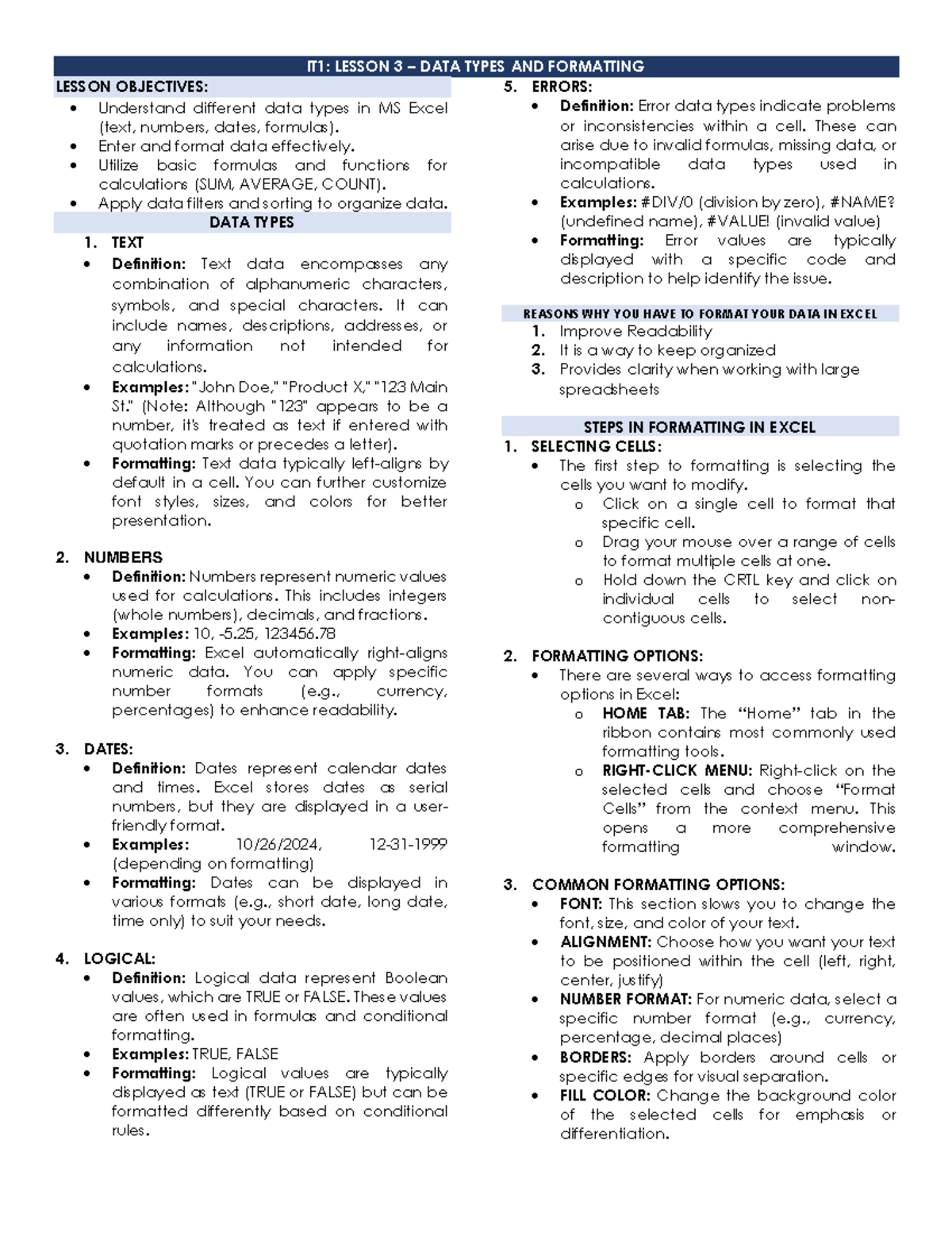 IT1 - Lesson 3 - BSA Minor: Information Technology 1 Lecture Notes ...