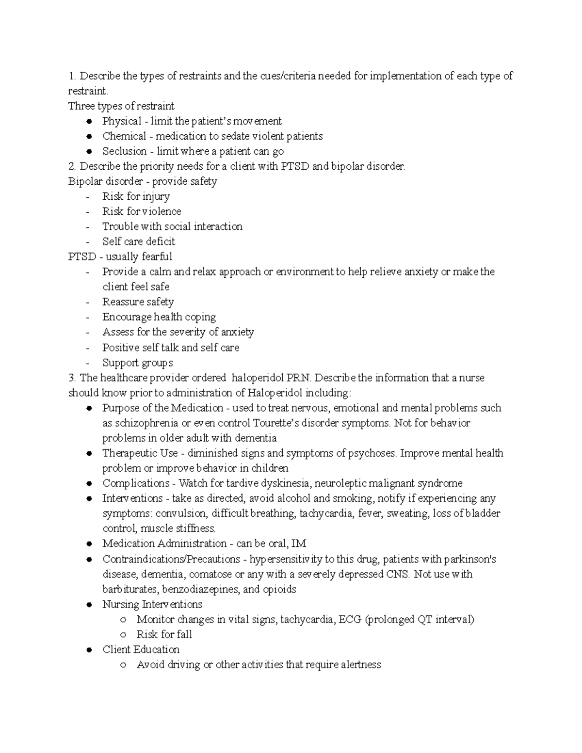 Sim - Jesse Hernandez - sim questions - Describe the types of ...