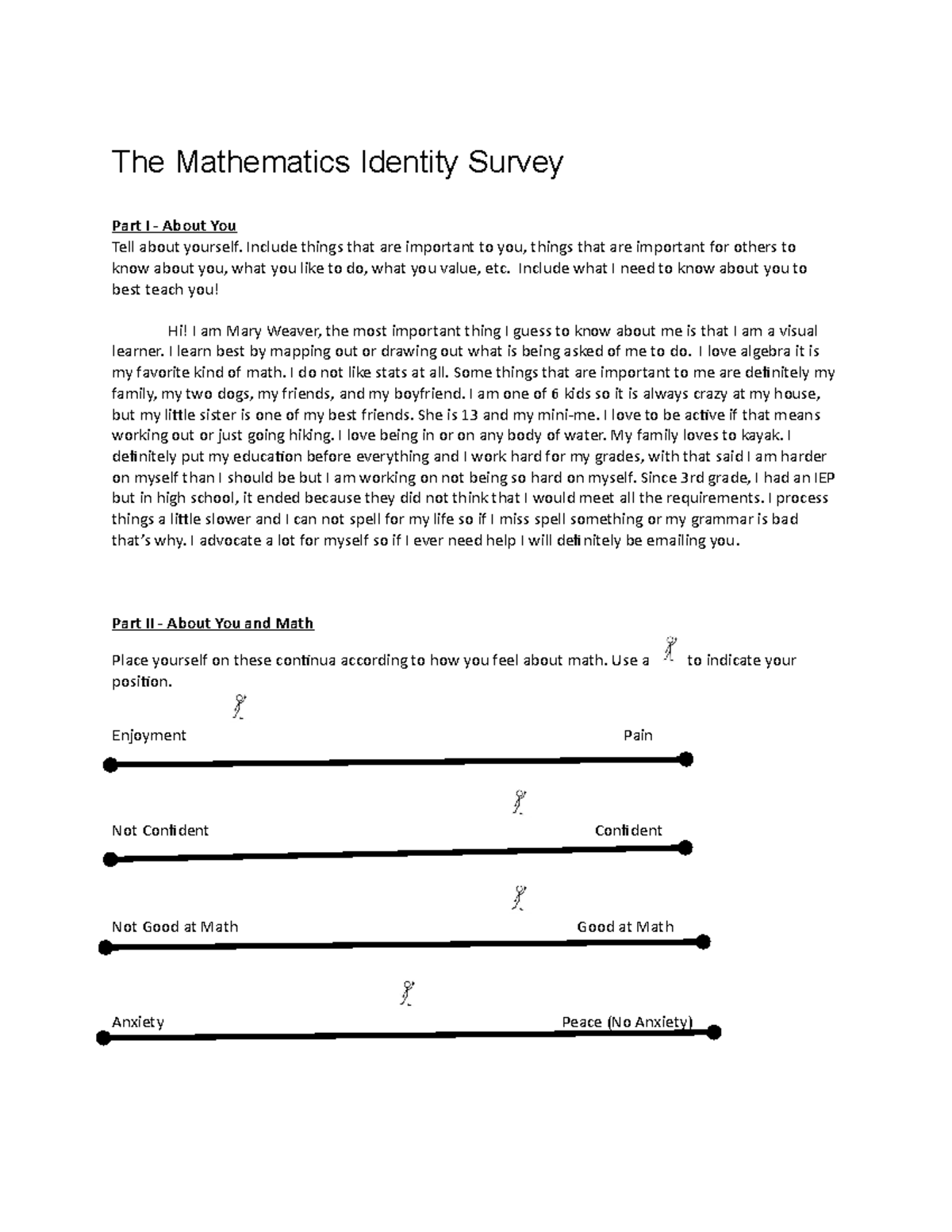 The Mathematics Identity Survey Mary Weaver - The Mathematics Identity ...