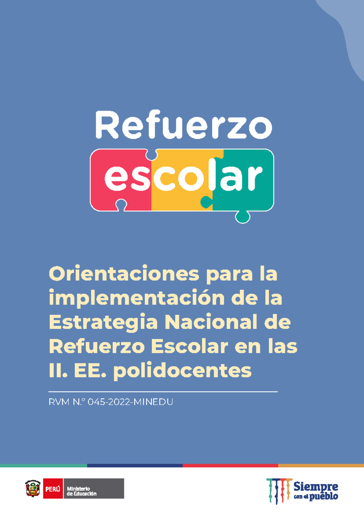 Orientaciones para la implementación de la Estrategia Nacional de Refuerzo Escolar en las II. EE ...