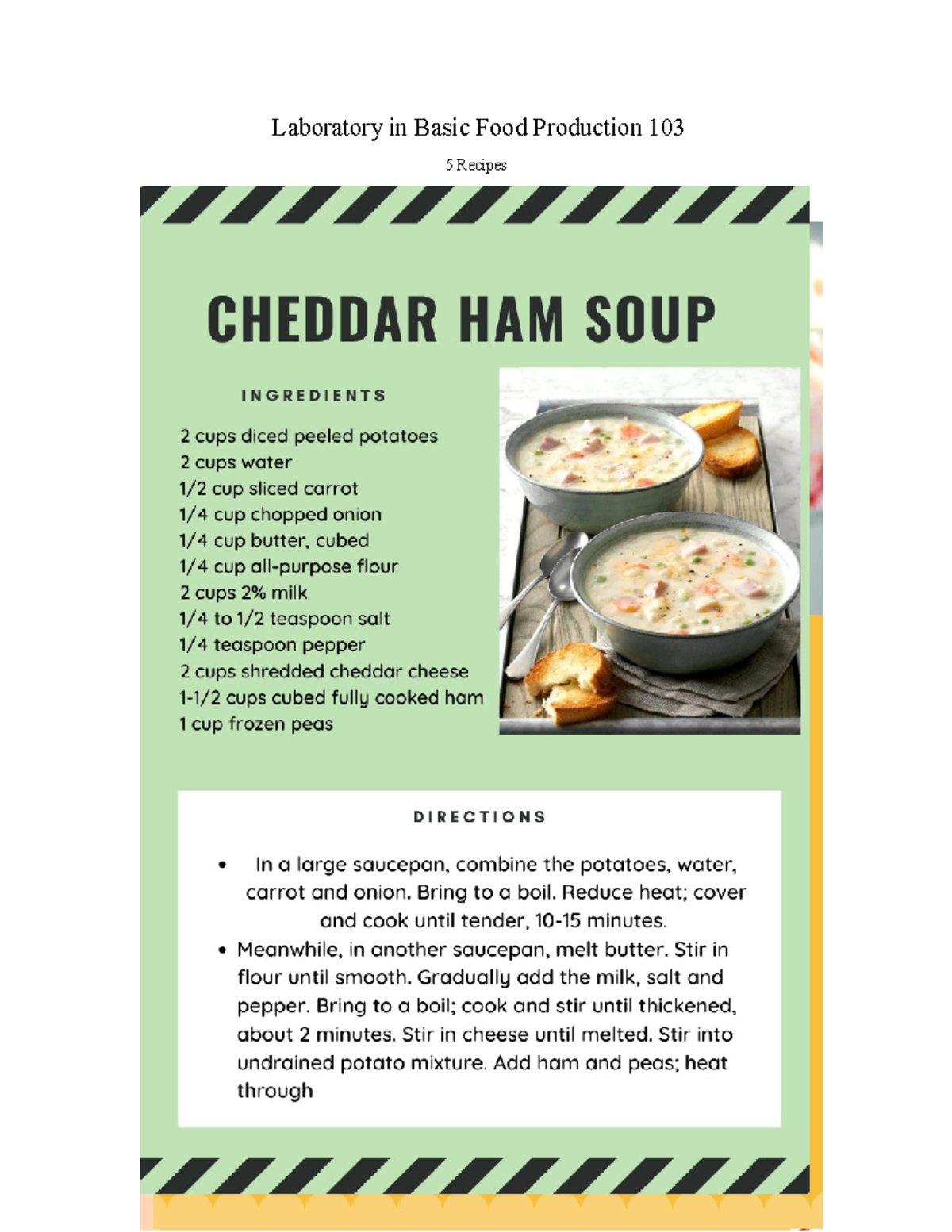 Lab basfood 103 - So, put simply, culinary arts refer to the art of ...
