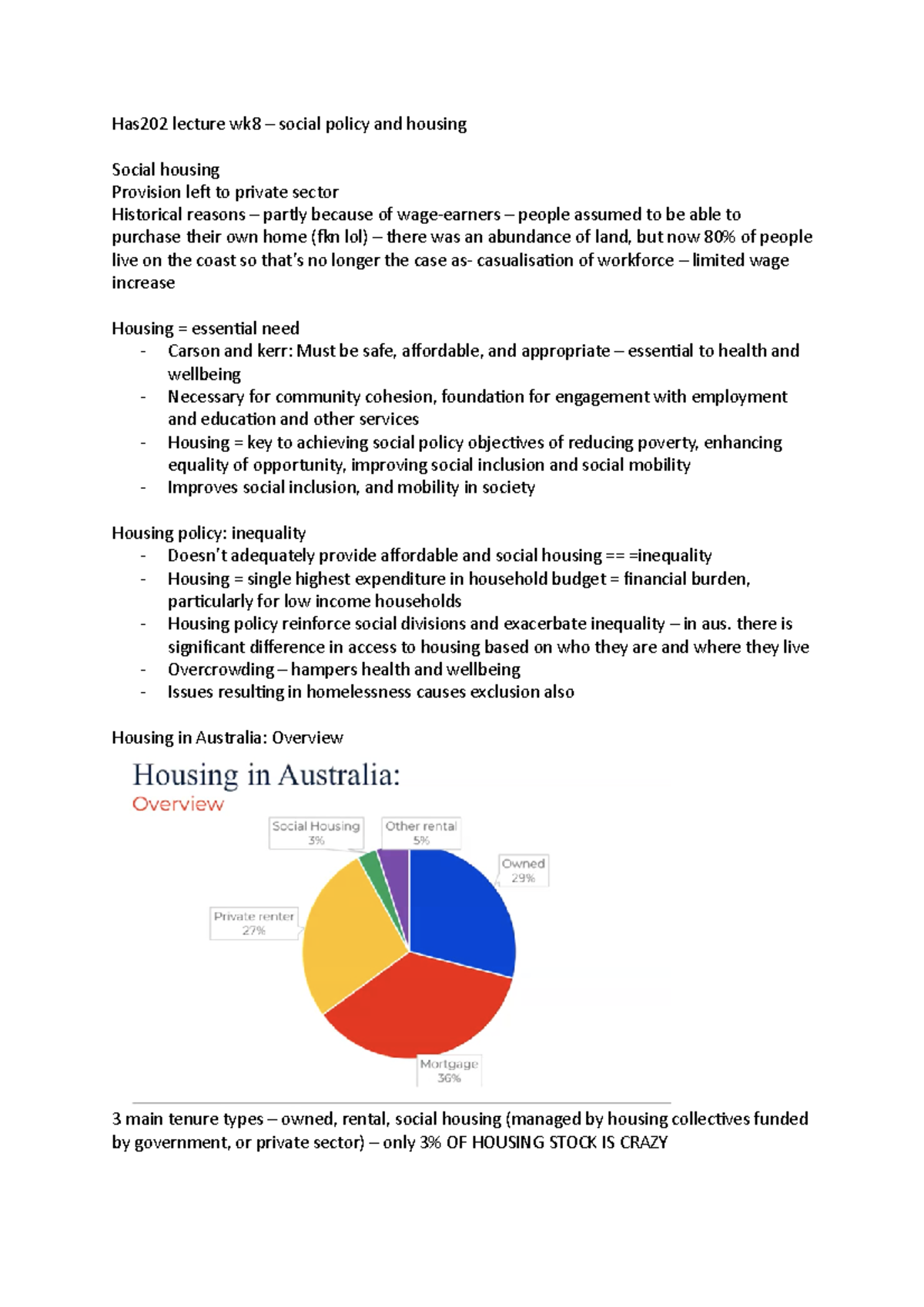 Social Housing Lecture - Has202 lecture wk8 – social policy and housing ...