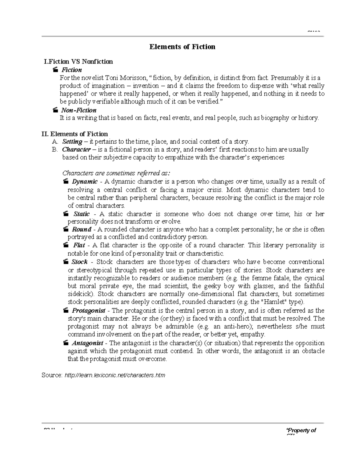 02 Handout 1 unlocked - SH 02 Handout *Property of STI Elements of ...
