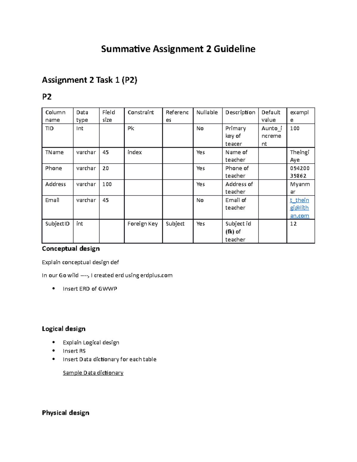 Assignmet Format(all P) - Summative Assignment 2 Guideline Assignment 2 ...