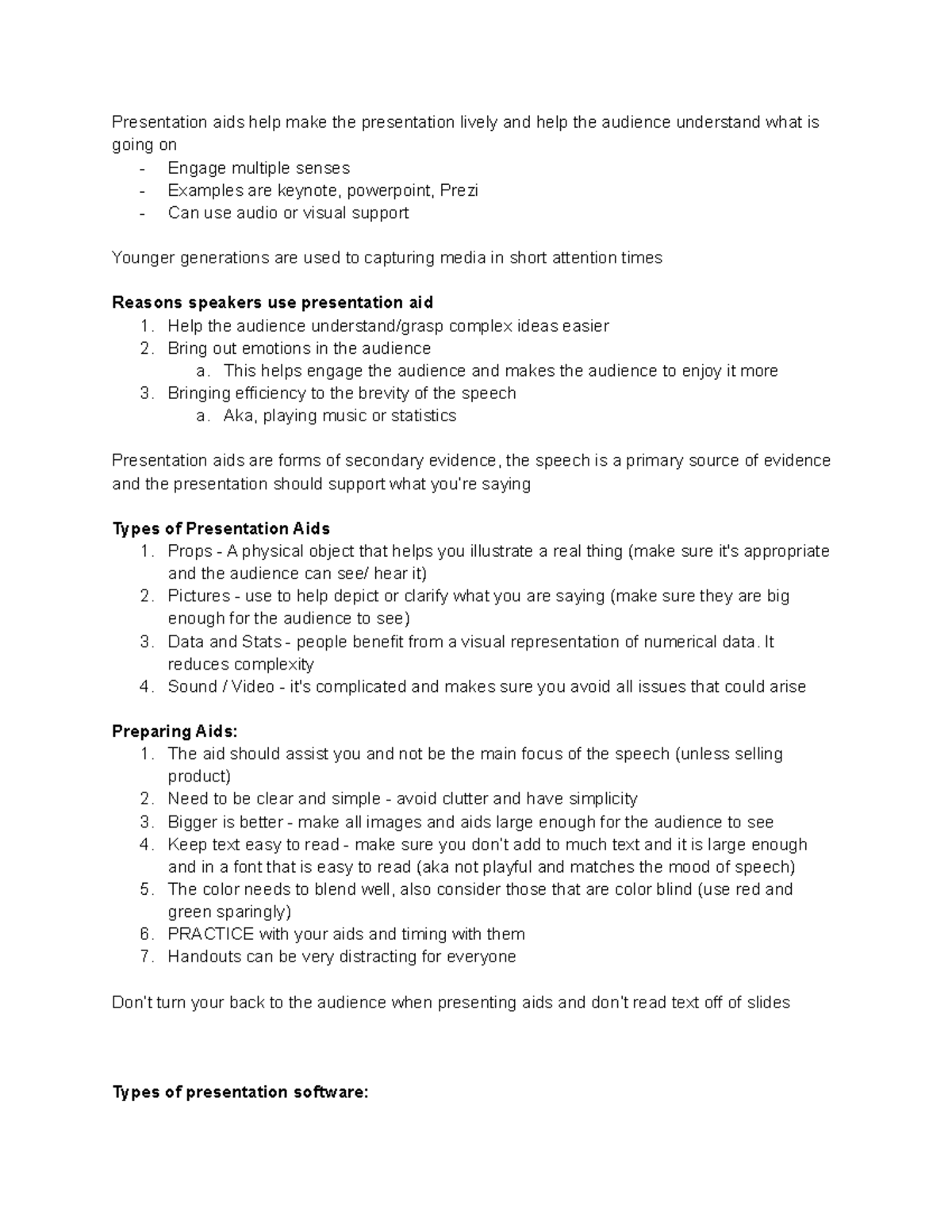 Chapter 11 Notes - From Speech Craft, 1st Edition - Presentation aids ...